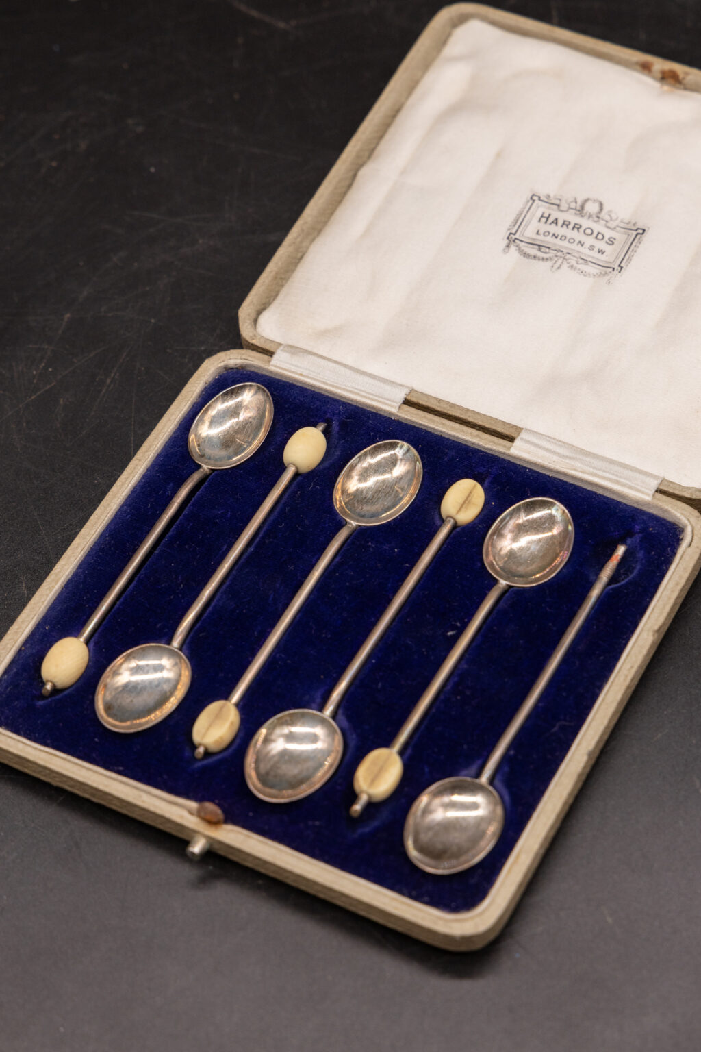 SC013 Set of Harrods Silver Coffee Spoons - On The Square Emporium