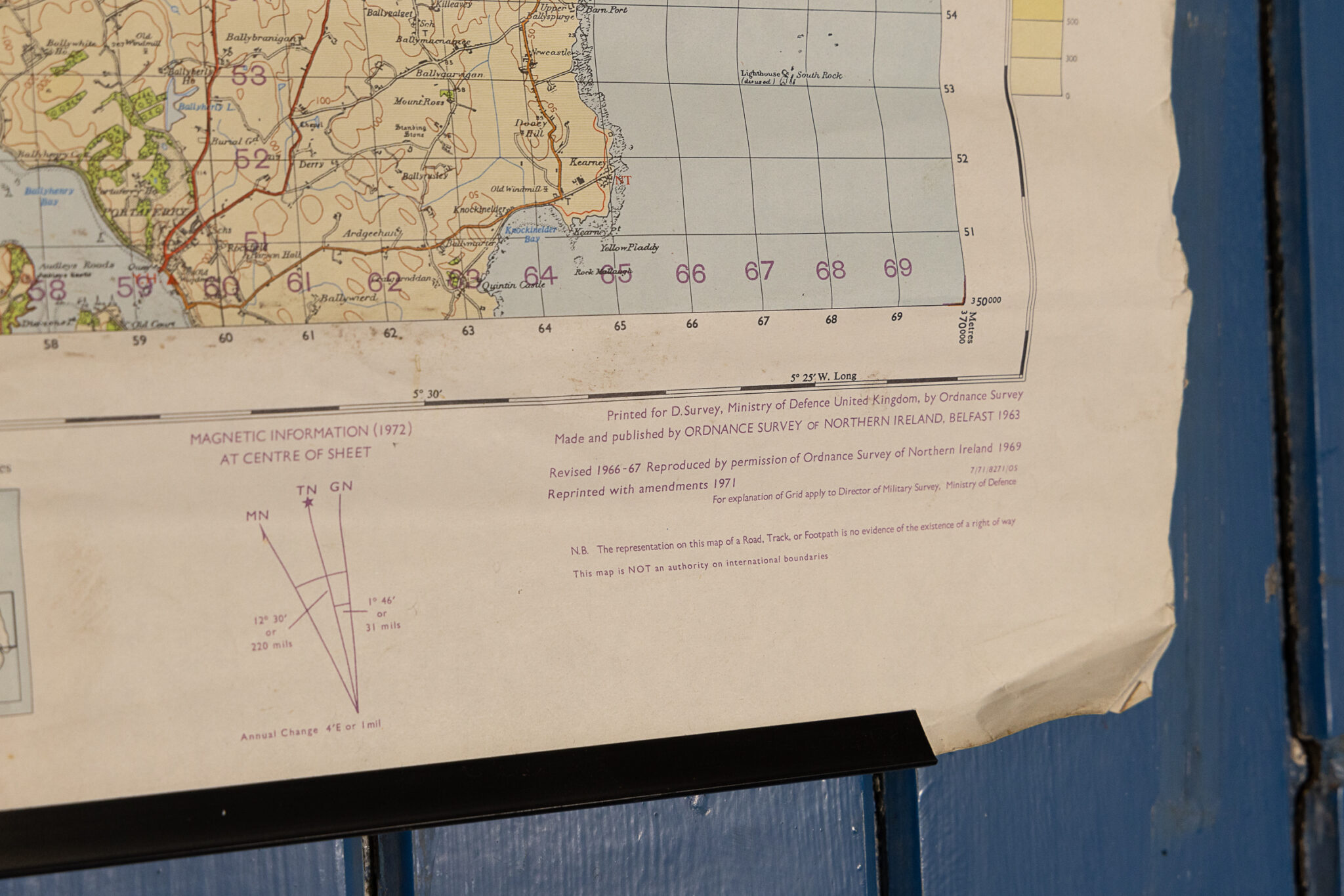 AW036 Vintage OS Map Chart of Belfast - On The Square Emporium