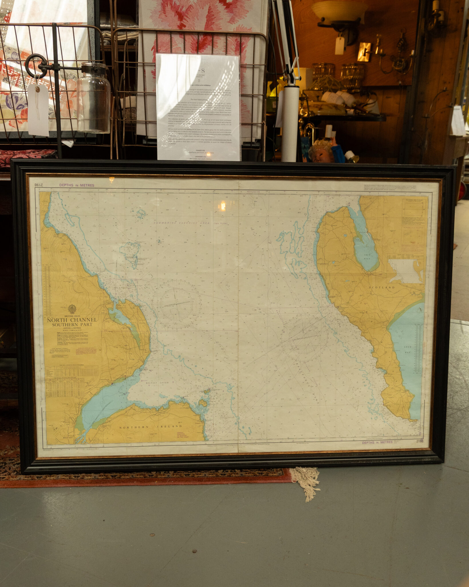 AW031 Framed Map of the North Channel - On The Square Emporium