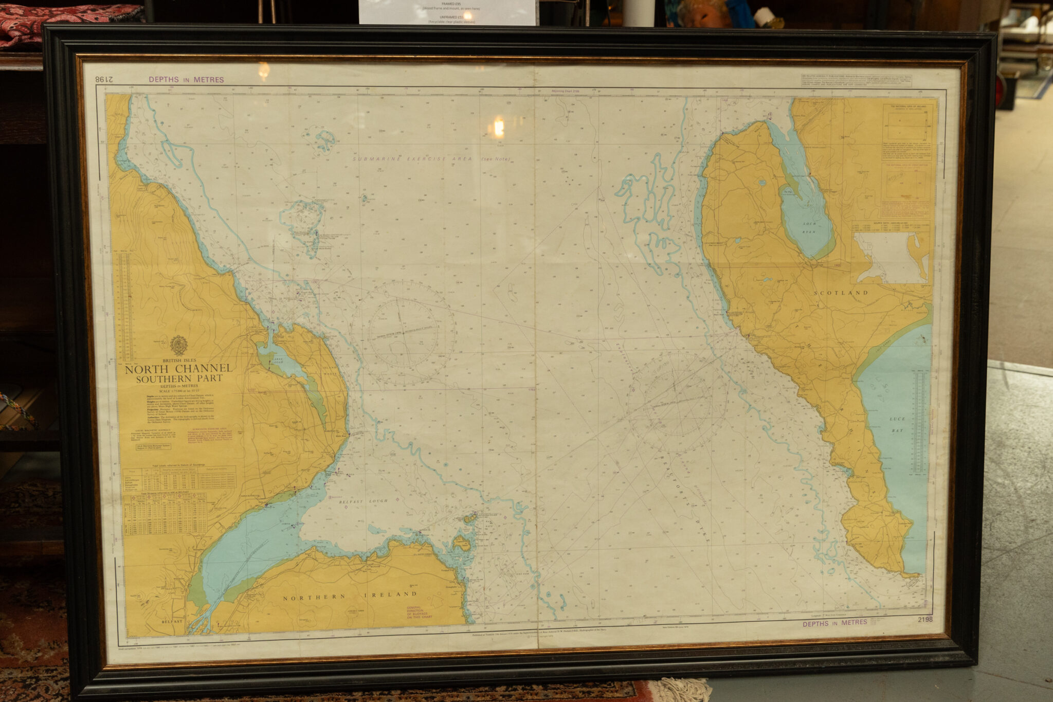 AW031 Framed Map of the North Channel - On The Square Emporium