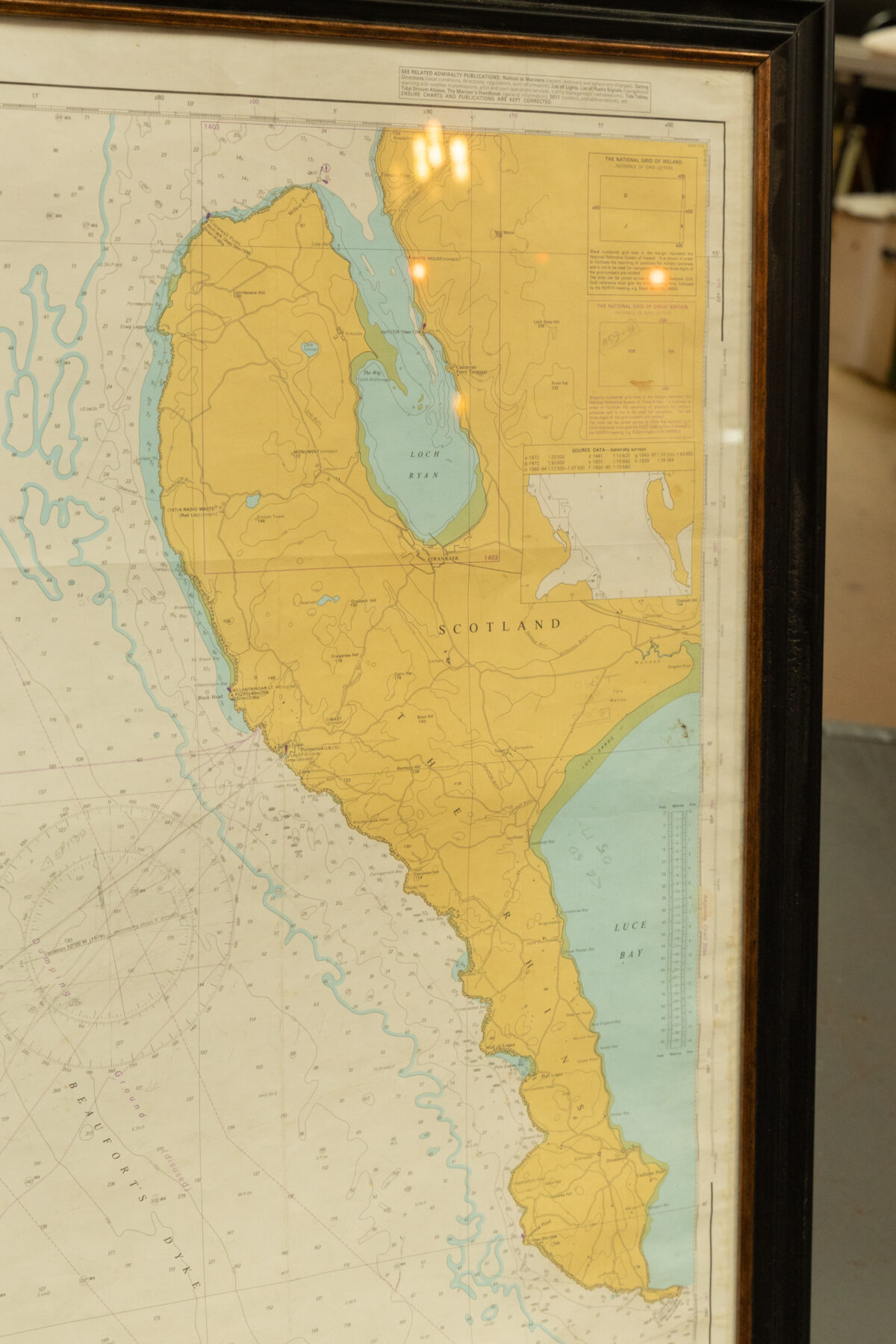 AW031 Framed Map of the North Channel - On The Square Emporium