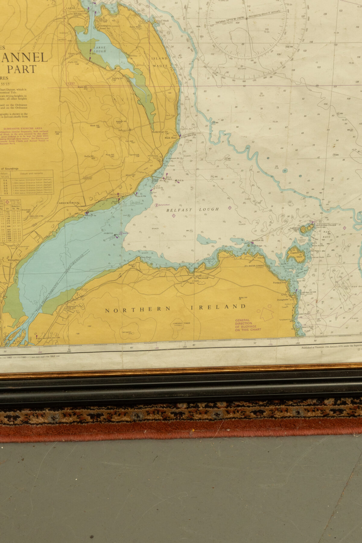 AW031 Framed Map of the North Channel - On The Square Emporium