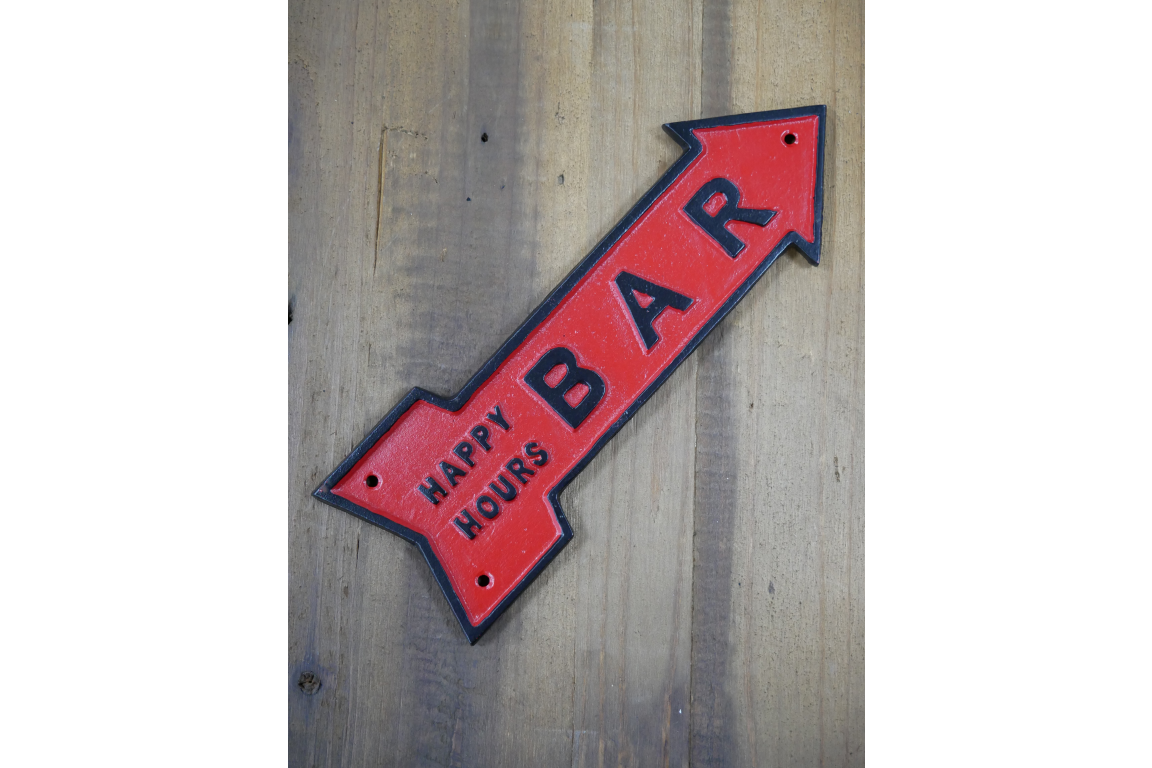 Cast Iron Red bar sign - On The Square Emporium