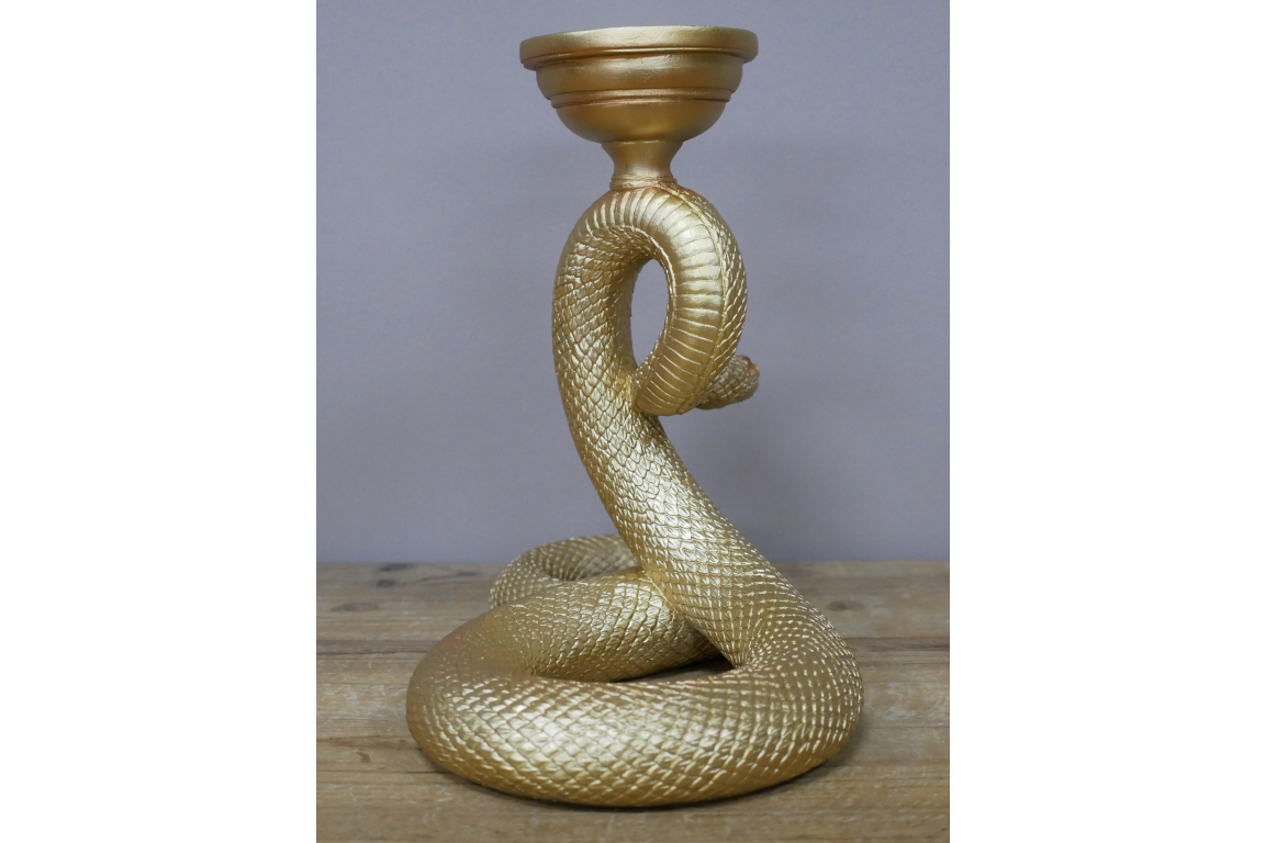 Gold Snake Candlestick - On The Square Emporium