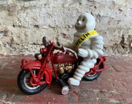 Michelin Man on Motorcycle Ornament - On The Square Emporium