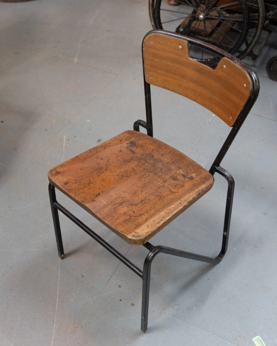 Set of 6 Black Steel Frame Stacking Chairs - On The Square Emporium
