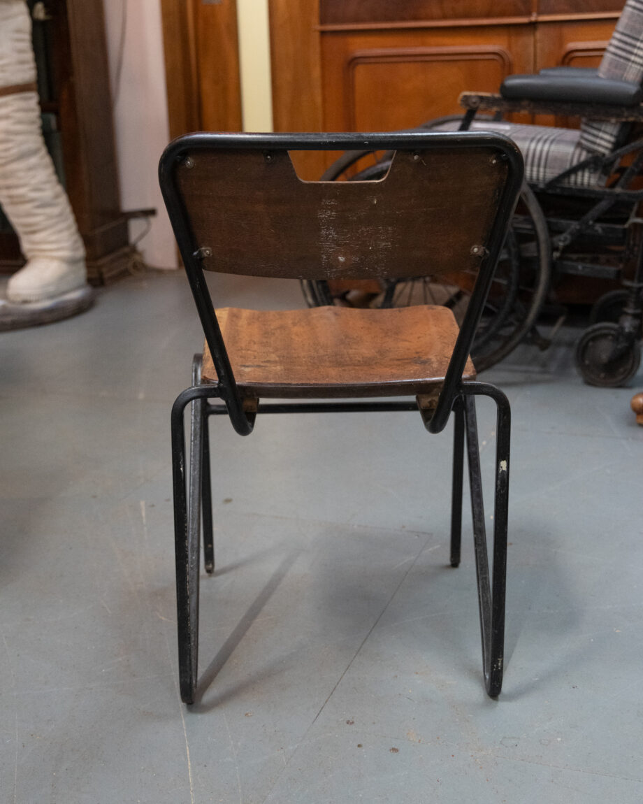 Set of 6 Black Steel Frame Stacking Chairs - On The Square Emporium