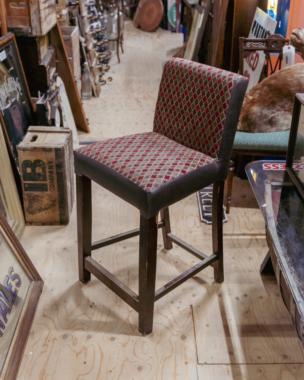 Bar Stool with Diamond Upholstery - On The Square Emporium