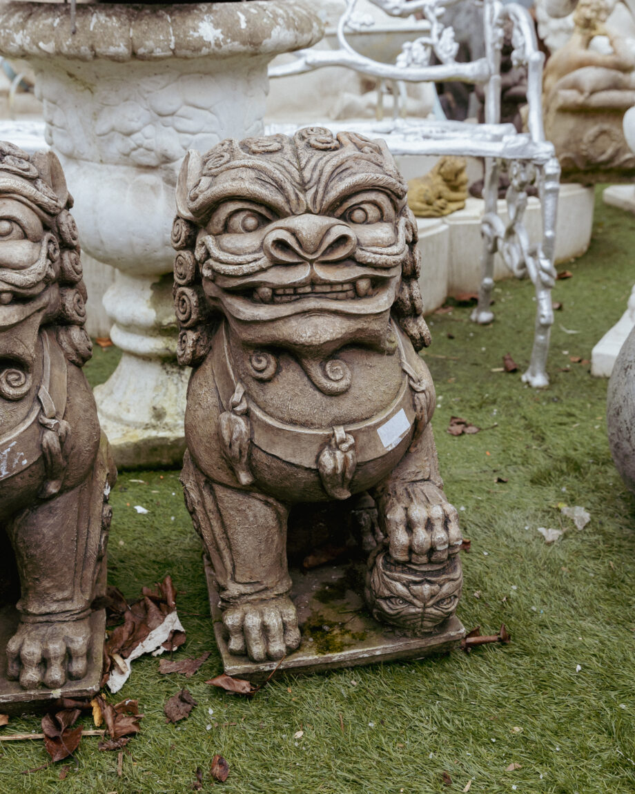 Pair of Chinese Foo Dog Garden Statues - On The Square Emporium