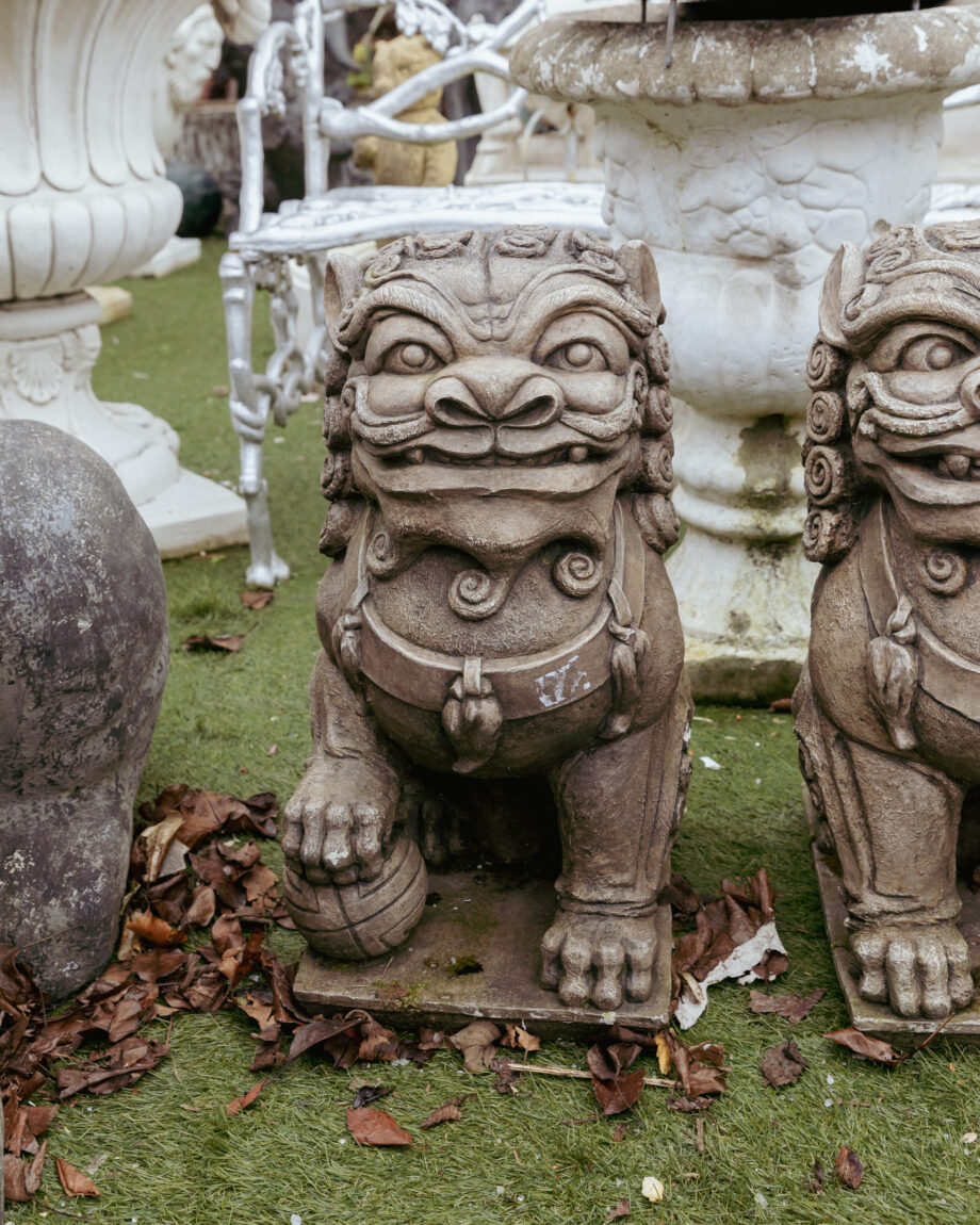 Pair of Chinese Foo Dog Garden Statues - On The Square Emporium