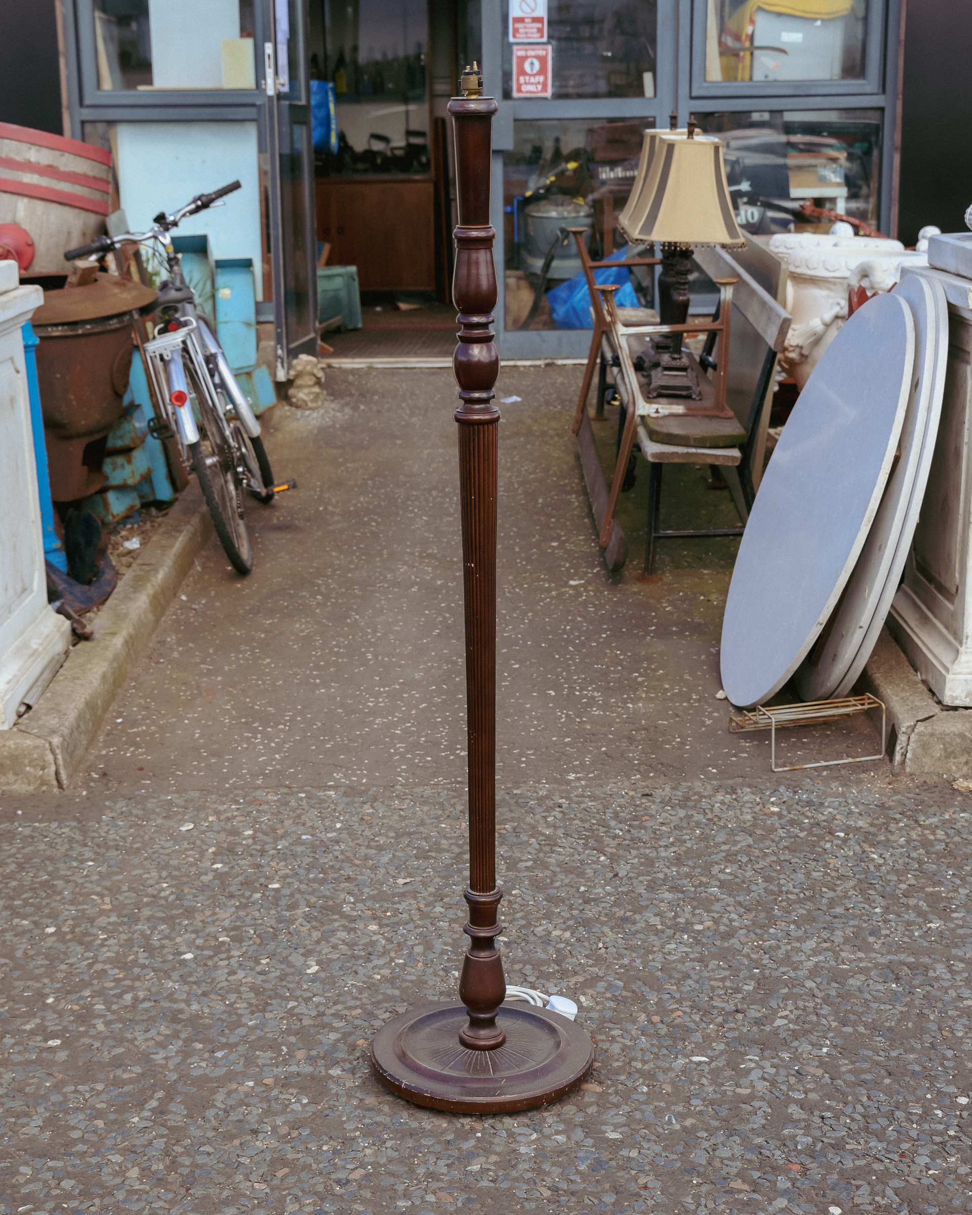 Wooden Fluted Standard Lamp - On The Square Emporium