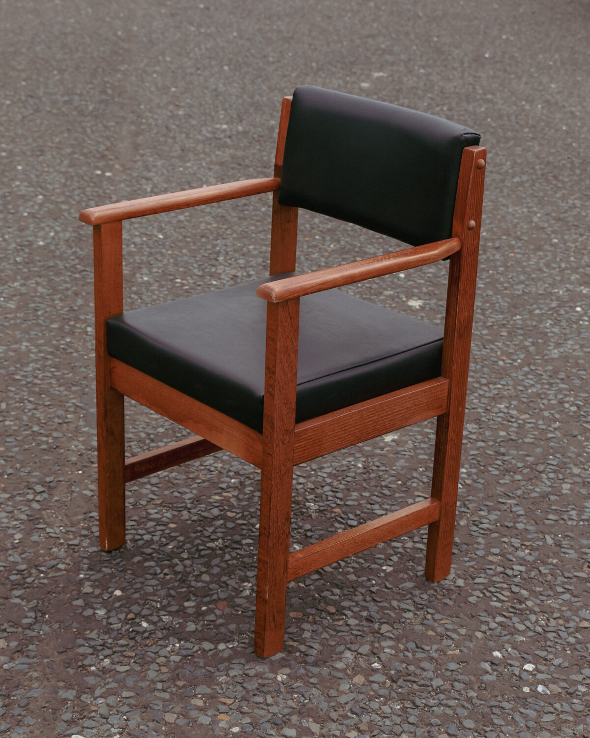 Mid Century Style Black Leather Armchair - On The Square Emporium
