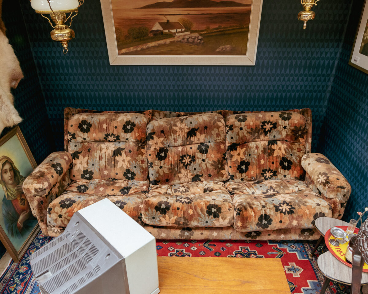 Vintage Mid-Century Floral Velvet Sofa - On The Square Emporium