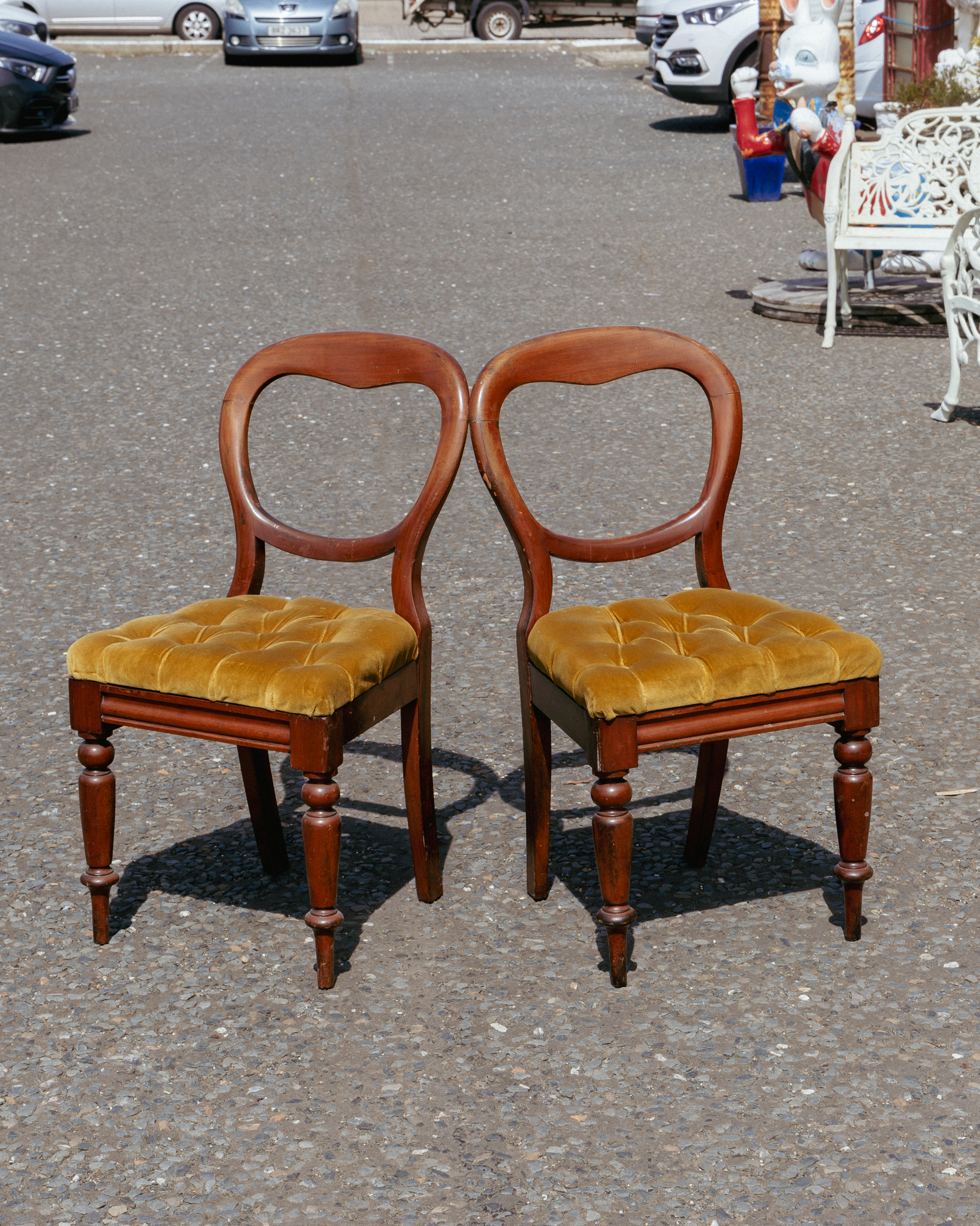 Pair of Victorian Balloon Back Dining Chairs - On The Square Emporium