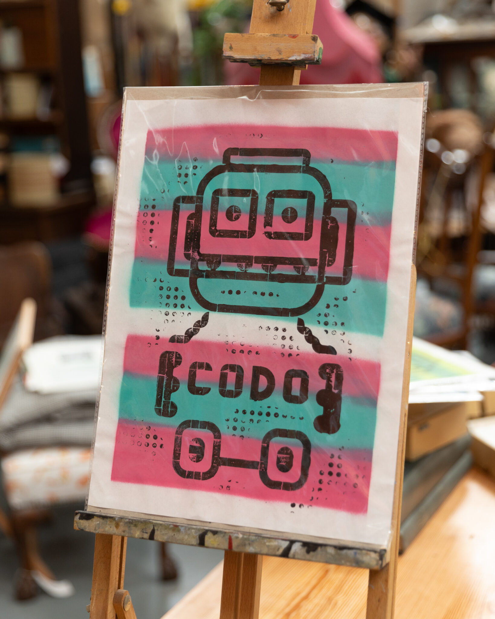 Codo Robot Print in Mixed Colours - On The Square Emporium