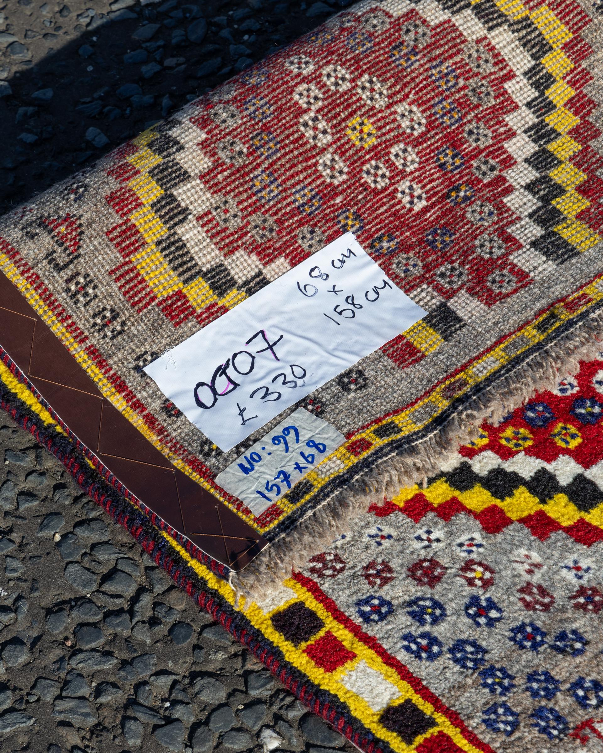 OCT07 Hand-Woven Iranian Gabbeh Tribal Rug - On The Square Emporium