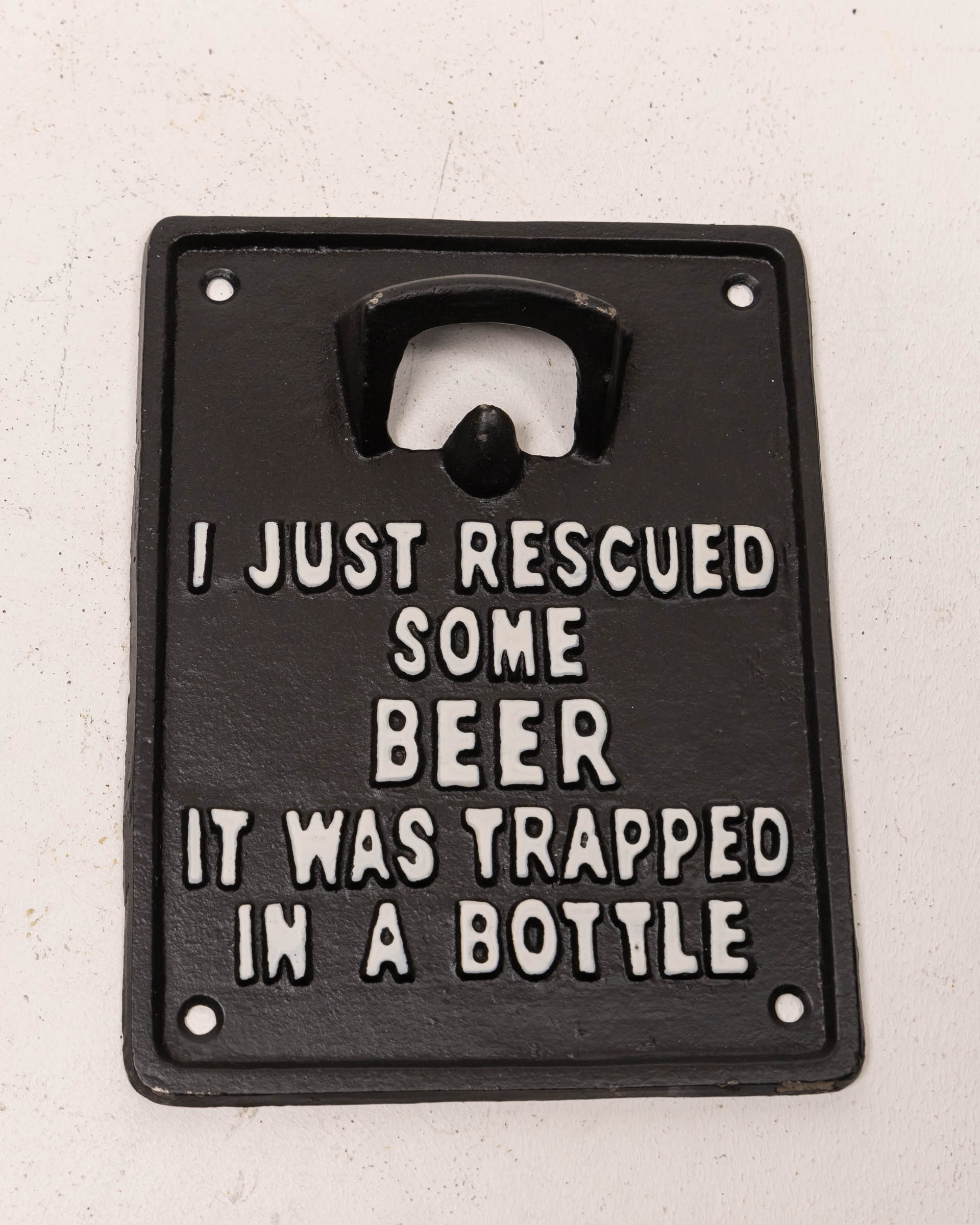 'Trapped Beer' Cast Iron Bottle Opener Sign - On The Square Emporium