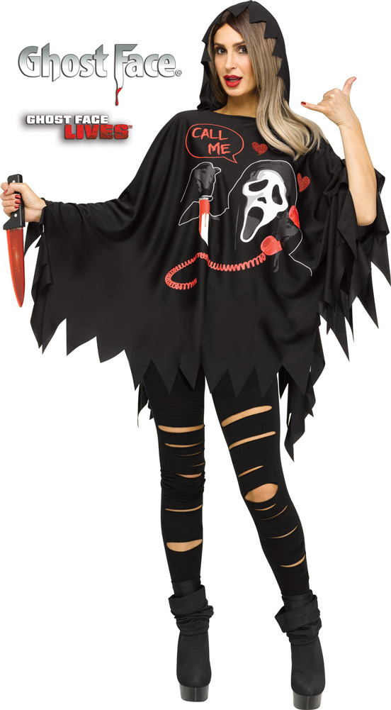 Ghost Face Hooded Poncho Costume - On The Square Emporium