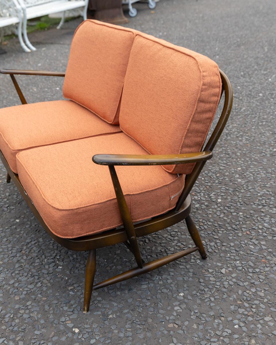 Vintage Ercol Sofa and Armchair Set in Orange Upholstery - On The ...