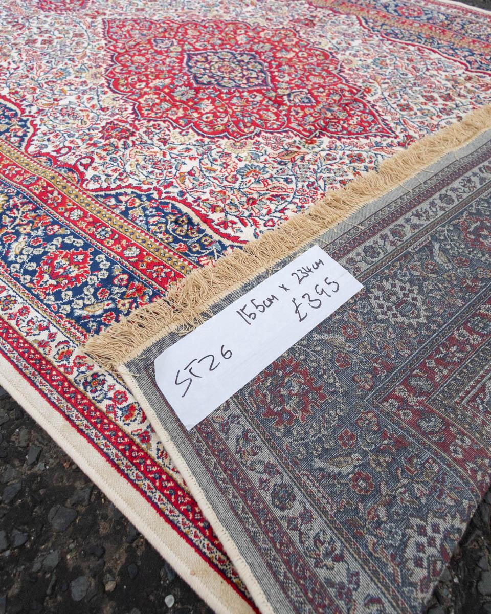 Ivory Cashmere Floral Medallion Rug ST26 - On The Square Emporium