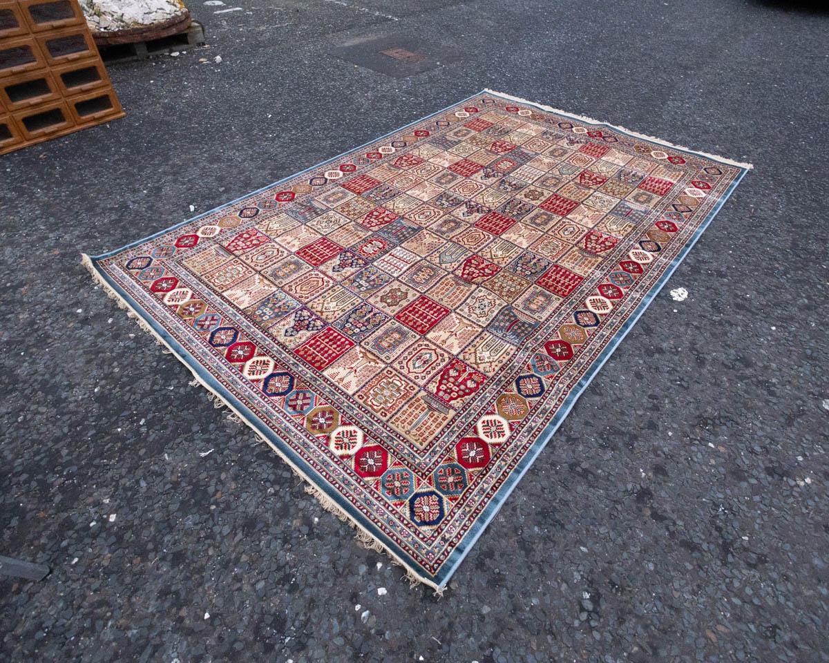 Duck Egg Blue Persian Cashmere Carpet with Panel Design ST28 - On The ...
