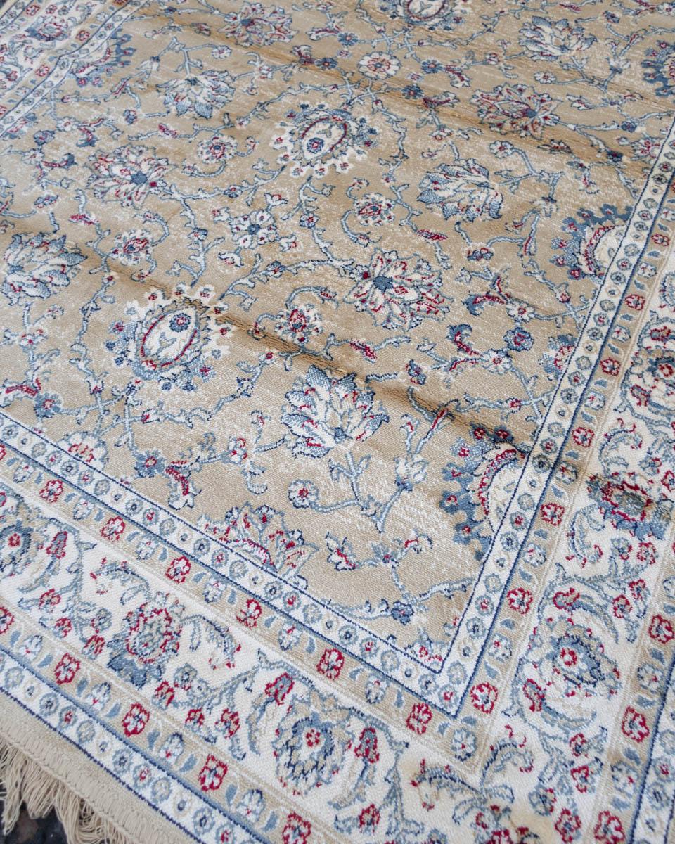 Luxurious Gold Floral Cashmere Rug ST15 - On The Square Emporium