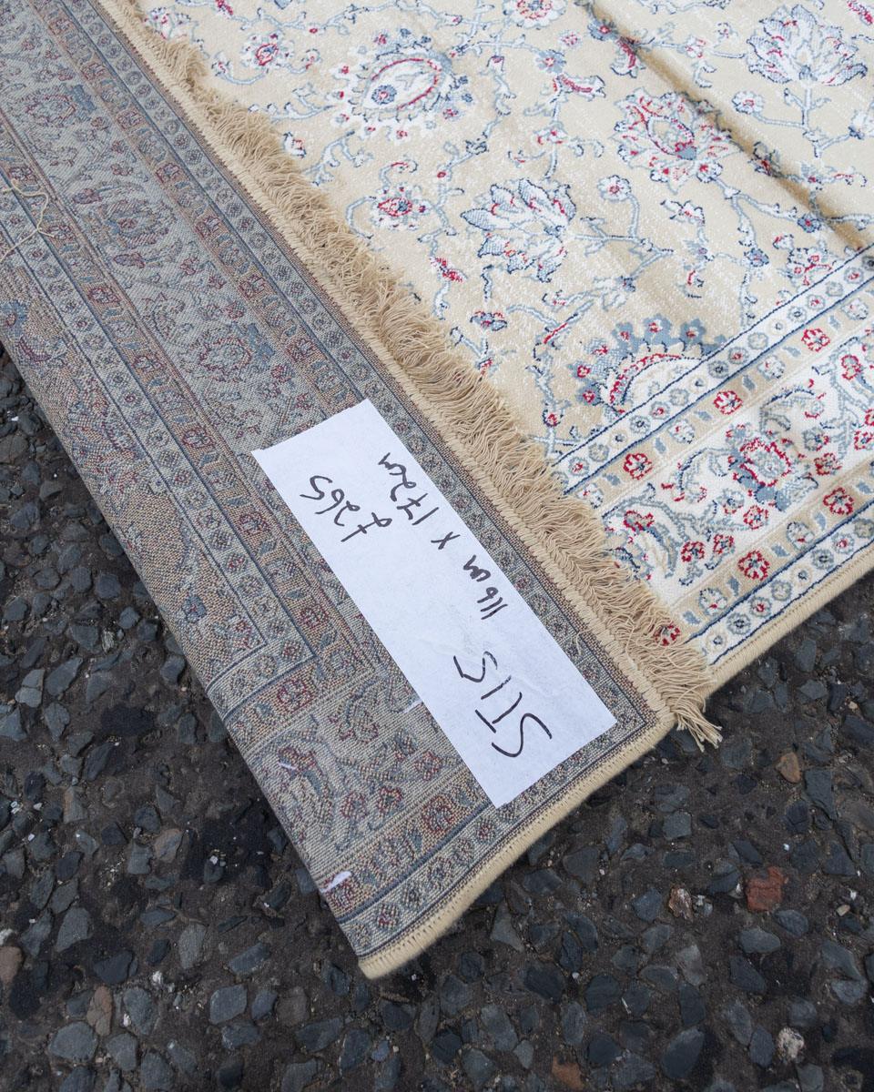 Luxurious Gold Floral Cashmere Rug ST15 - On The Square Emporium