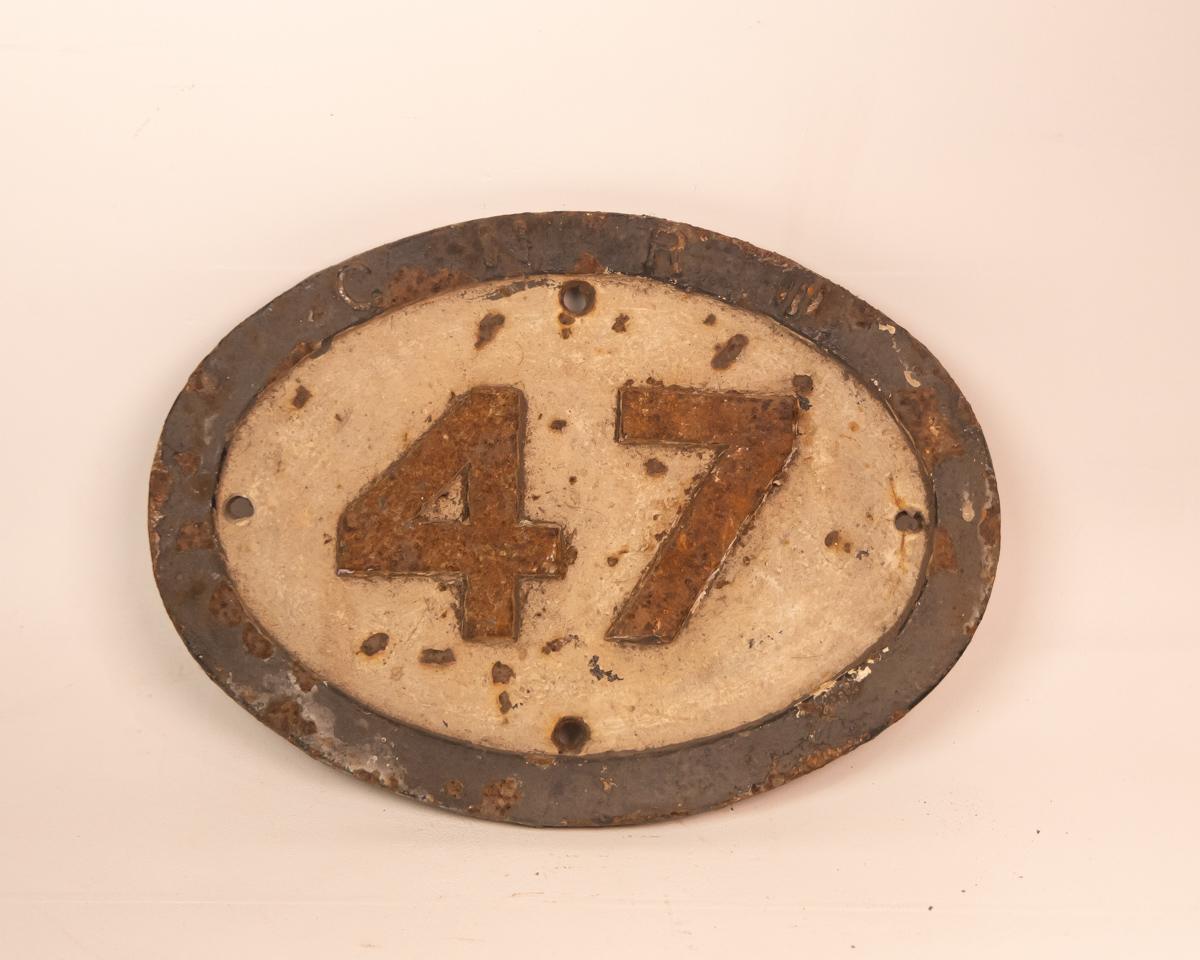 Vintage Cast Iron Railway Bridge Number 47 Sign - On The Square Emporium