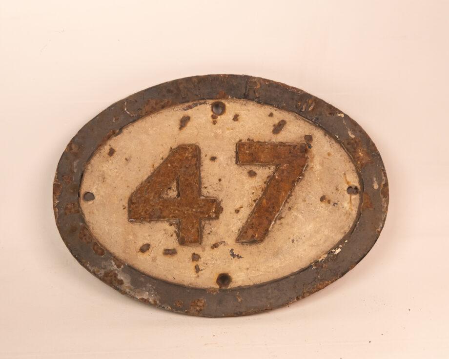 Vintage Cast Iron Railway Bridge Number 47 Sign - On The Square Emporium