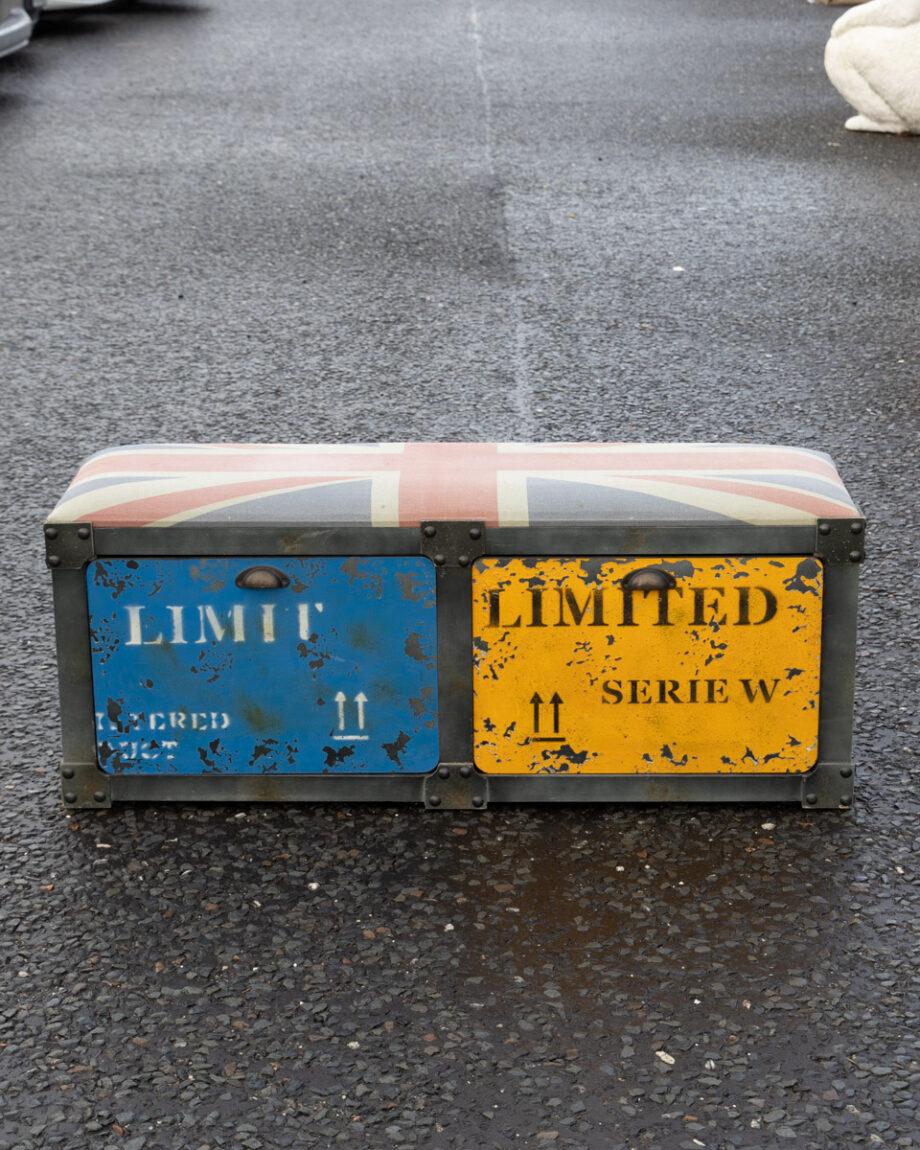Vintage Industrial Storage Box with Union Jack Design - On The Square ...