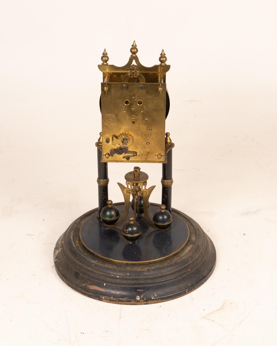 Antique Brass Mantel Clock Under Glass Dome - On The Square Emporium