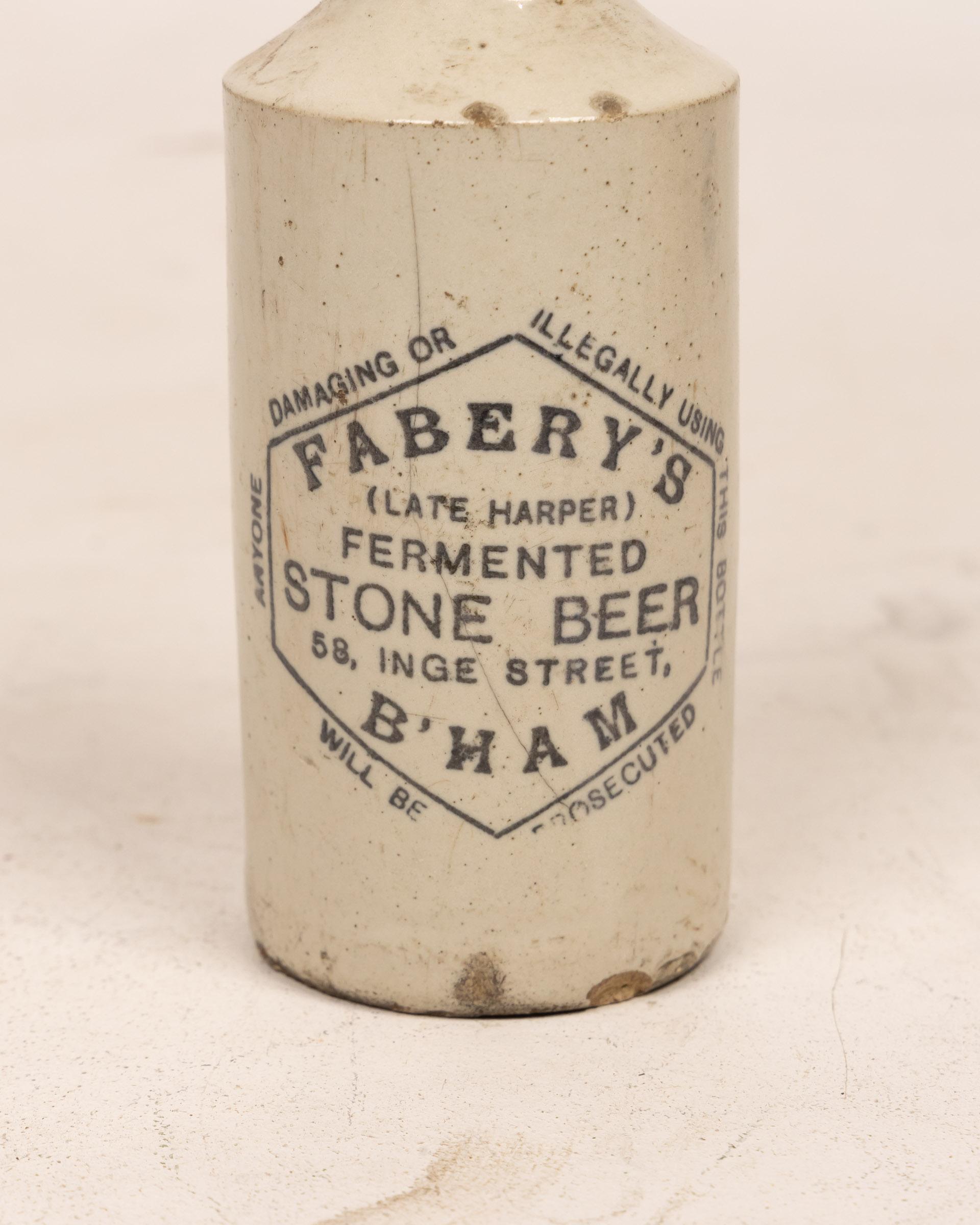 Fabery's Birmingham Stone Beer Bottle - On The Square Emporium