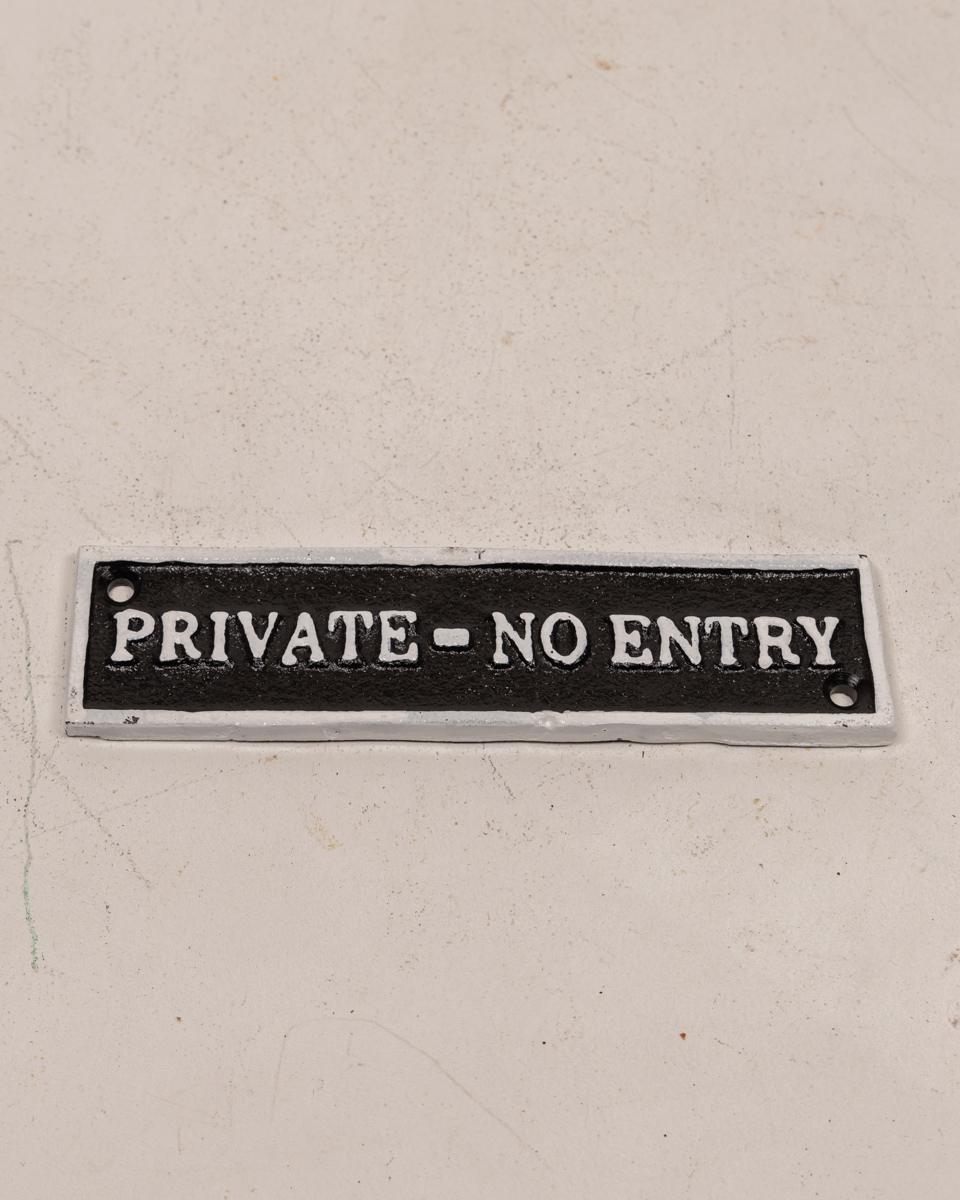 Private No Entry Cast Iron Sign - On The Square Emporium