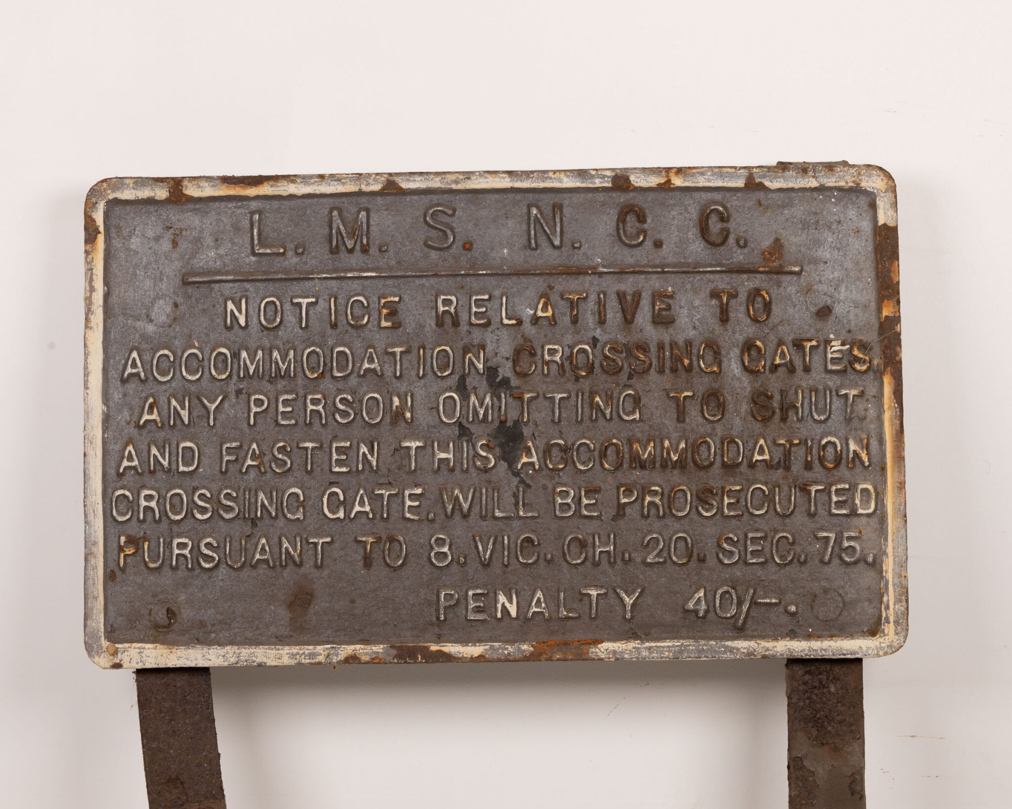 Vintage LMS NCC Railway Crossing Cast Iron Sign - On The Square Emporium