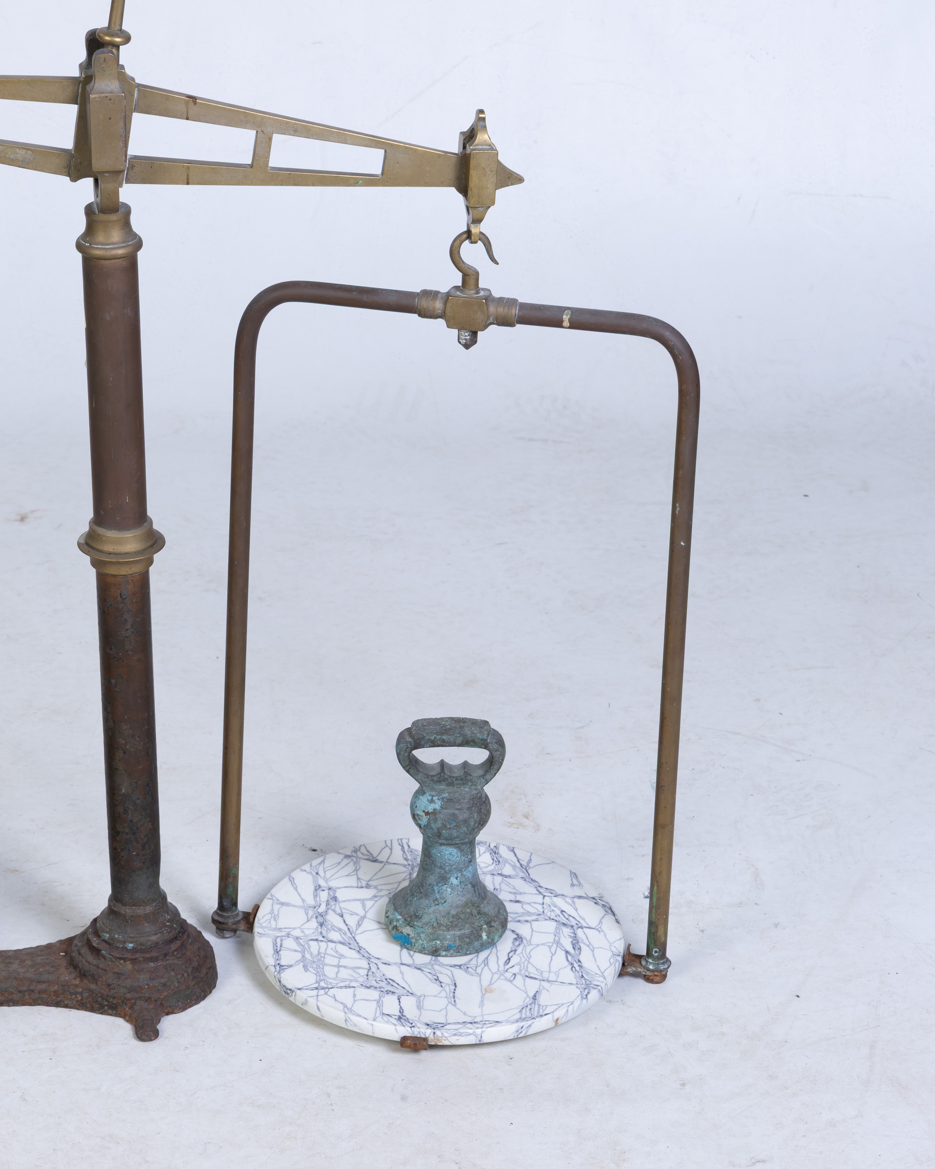19c. Brass & Iron Beam Scale with Weight - On The Square Emporium