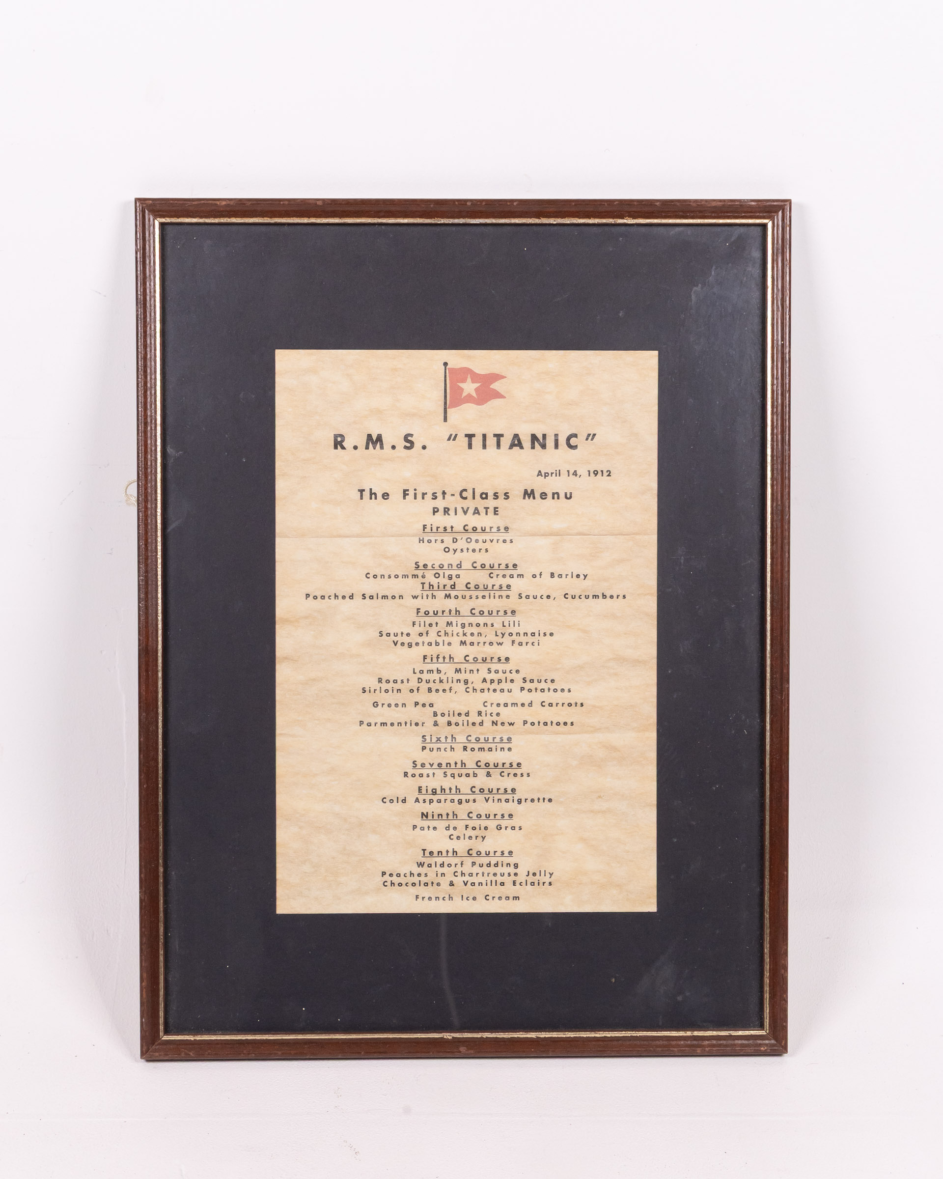 Framed Titanic Dinner Menu Print - On The Square Emporium