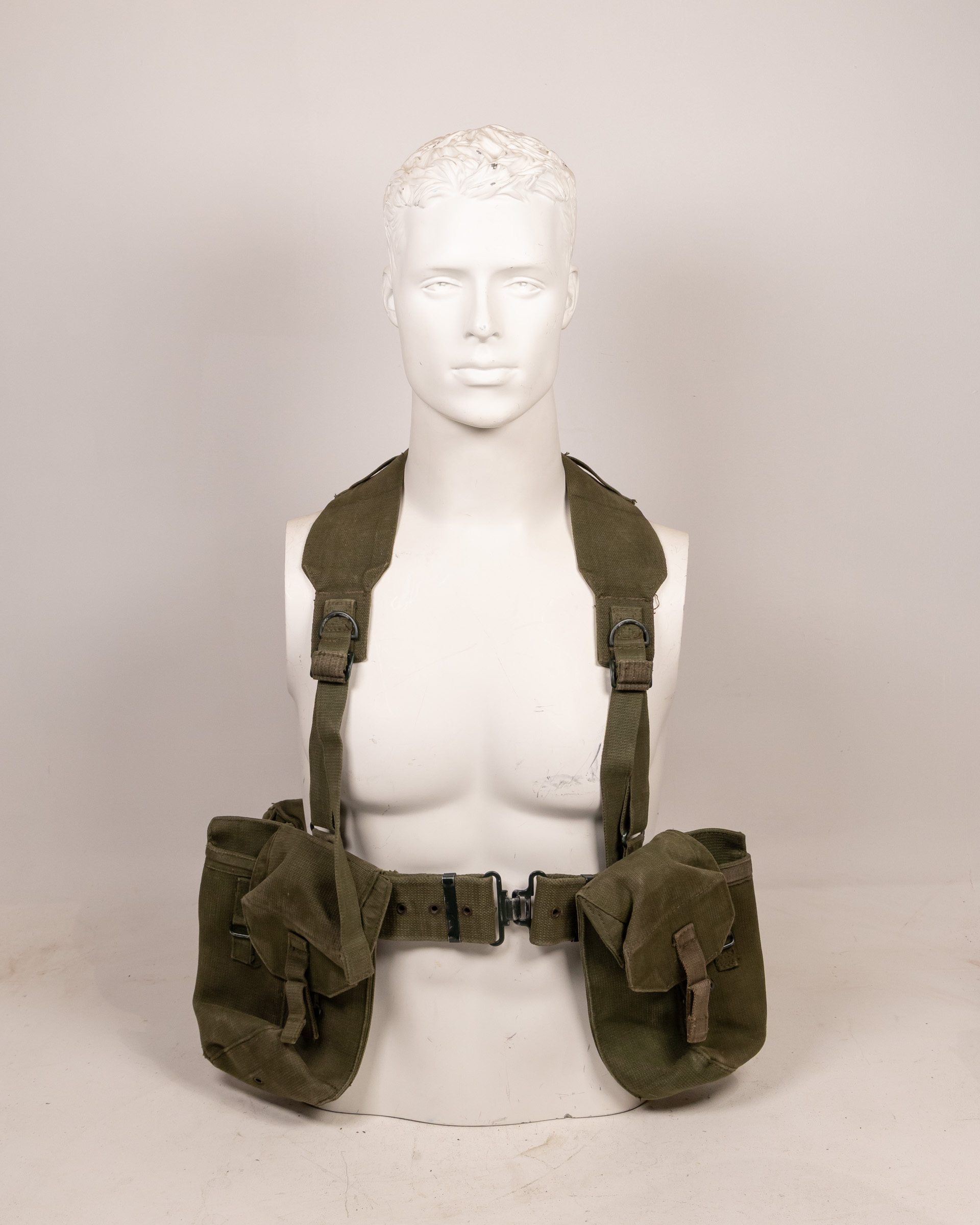 Vintage Olive Green Military Webbing Load Bearing Vest - On The Square ...