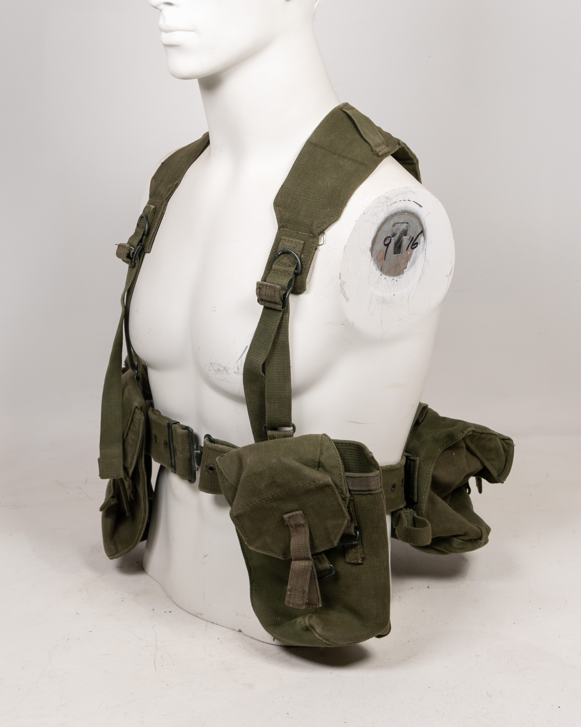 Vintage Olive Green Military Webbing Load Bearing Vest - On The Square ...