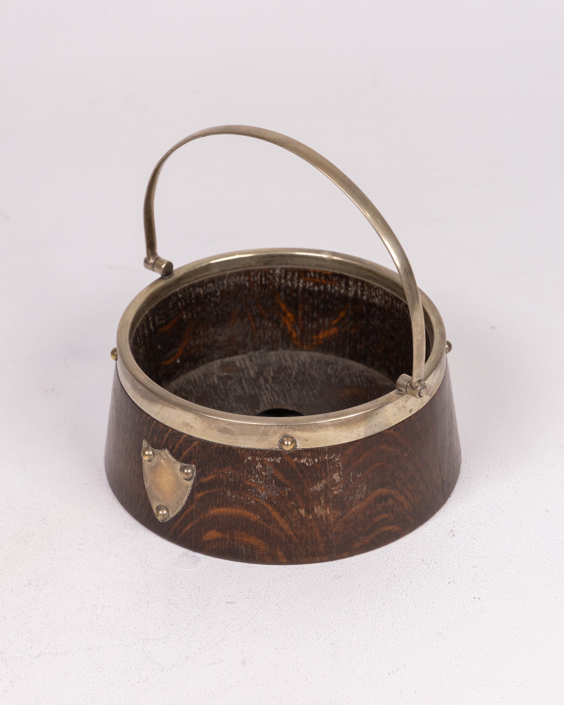 Antique Oak & Silver Plate Serving Caddy - On The Square Emporium