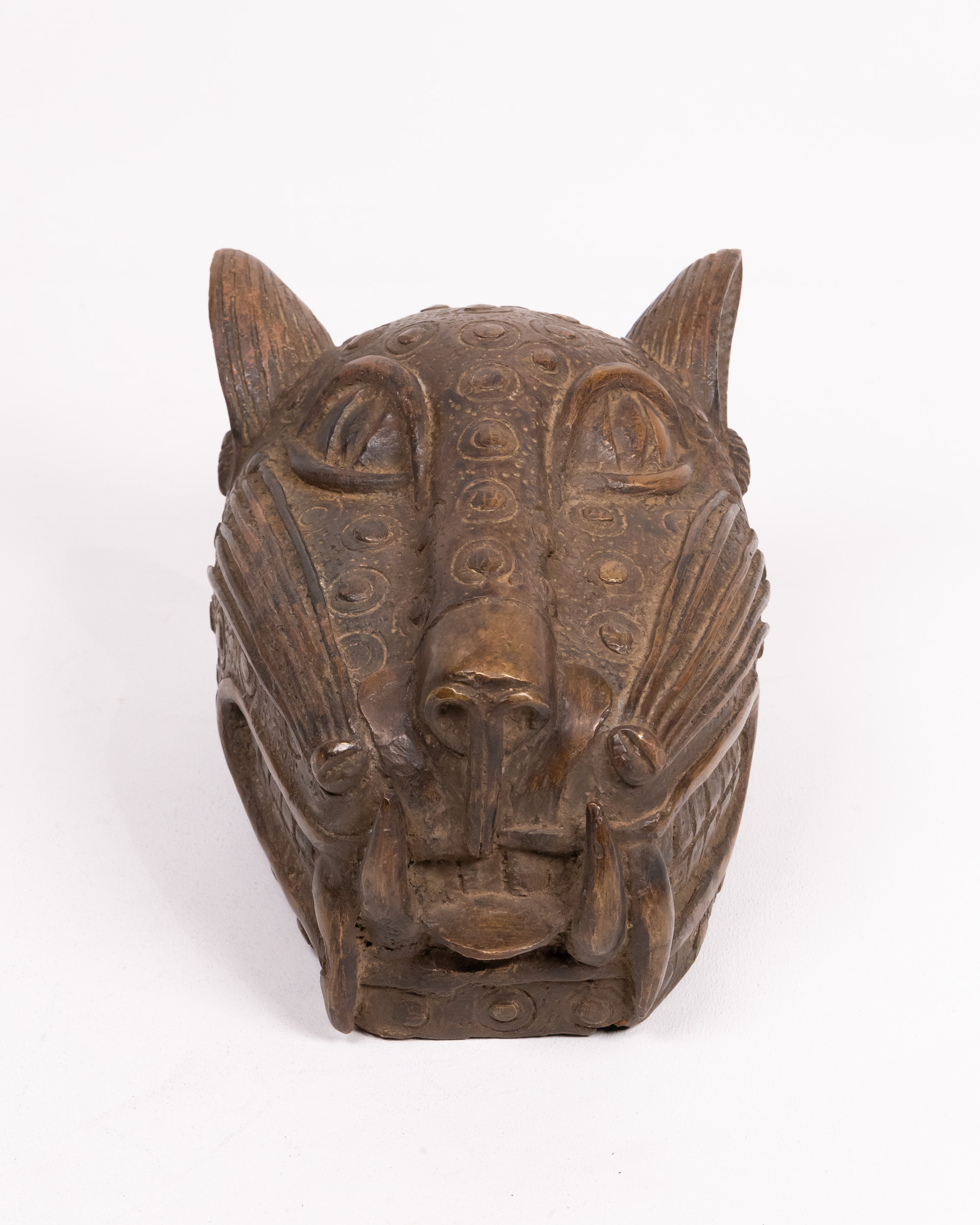 Benin Bronze Leopard Head - On The Square Emporium
