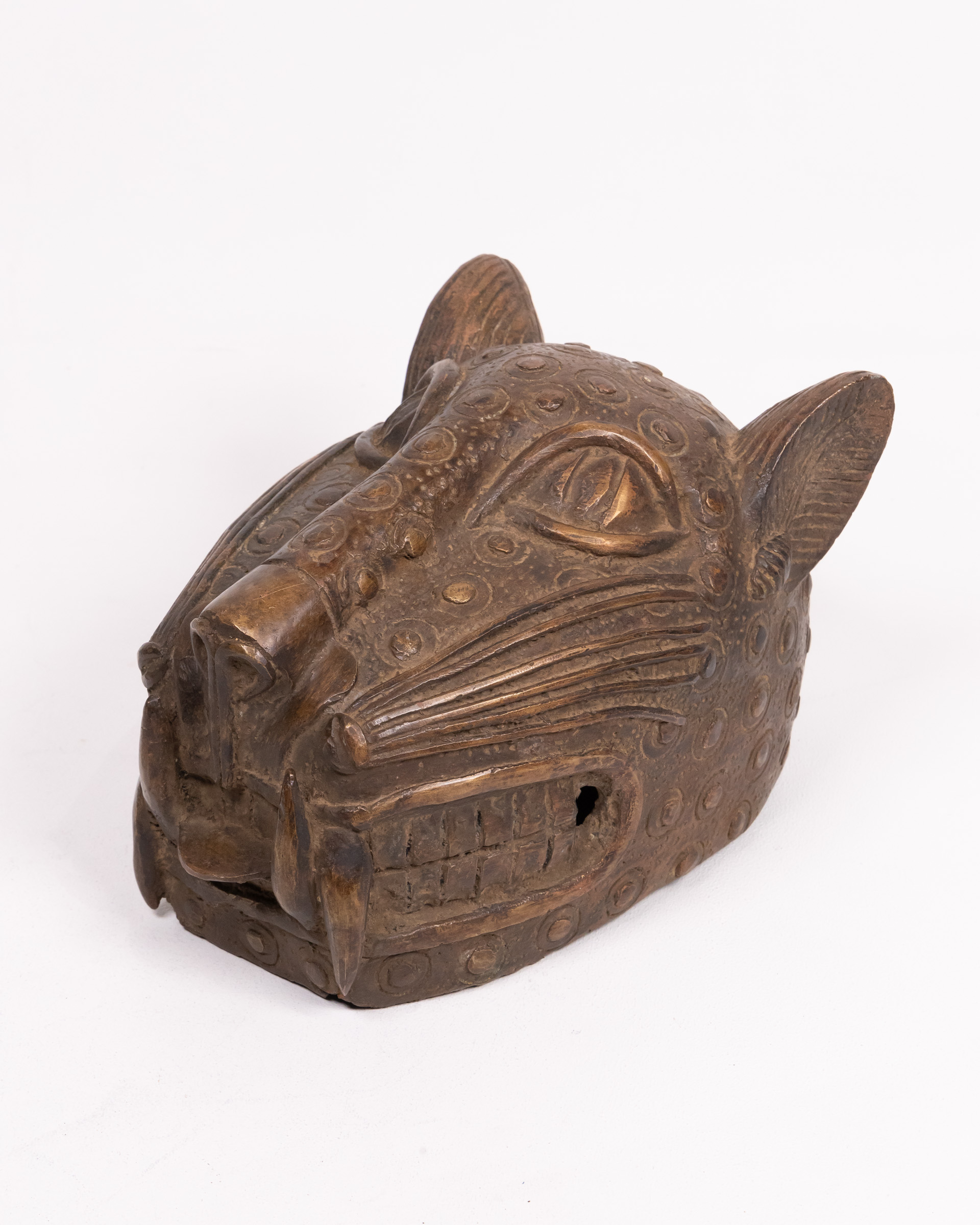Benin Bronze Leopard Head - On The Square Emporium