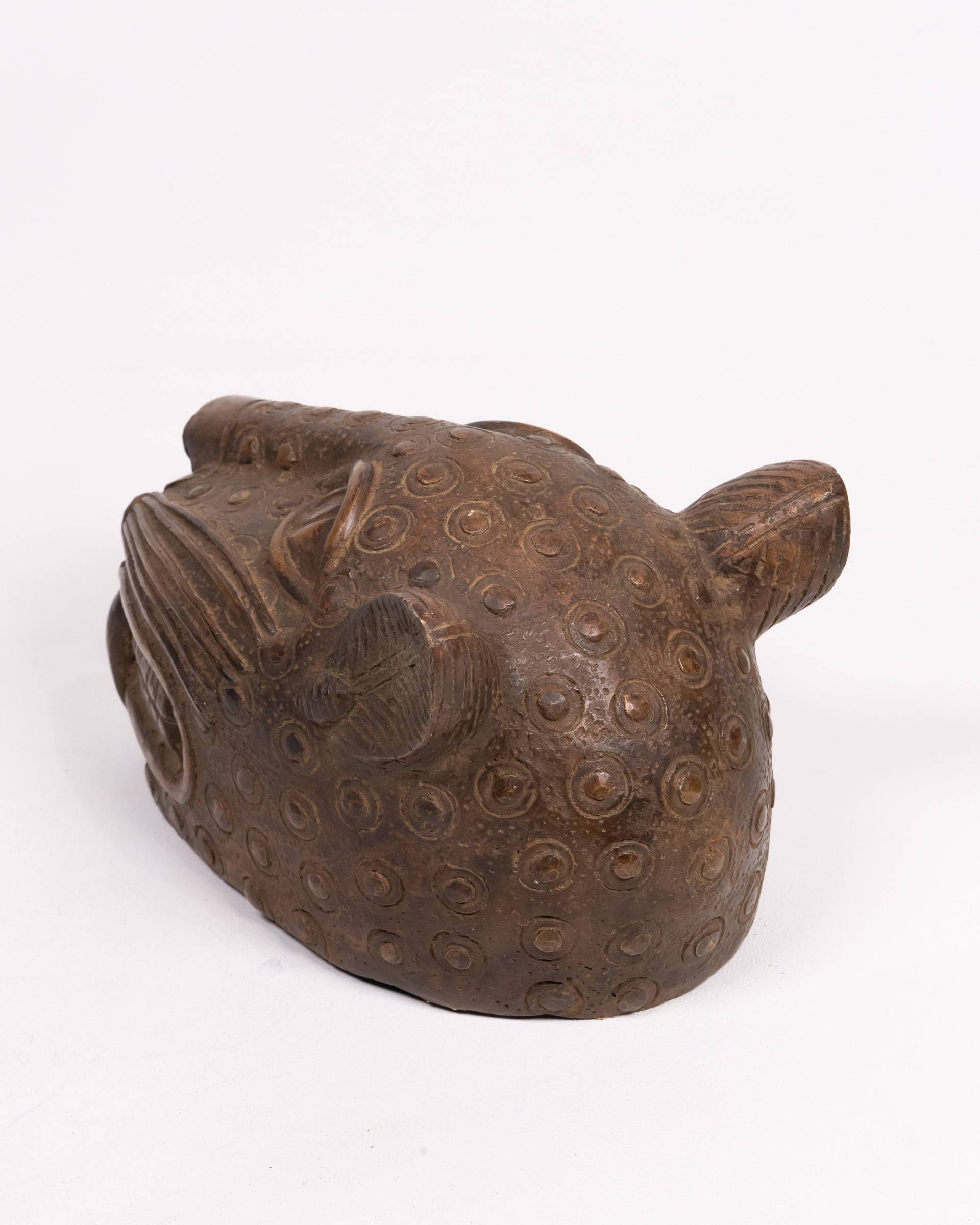 Benin Bronze Leopard Head - On The Square Emporium