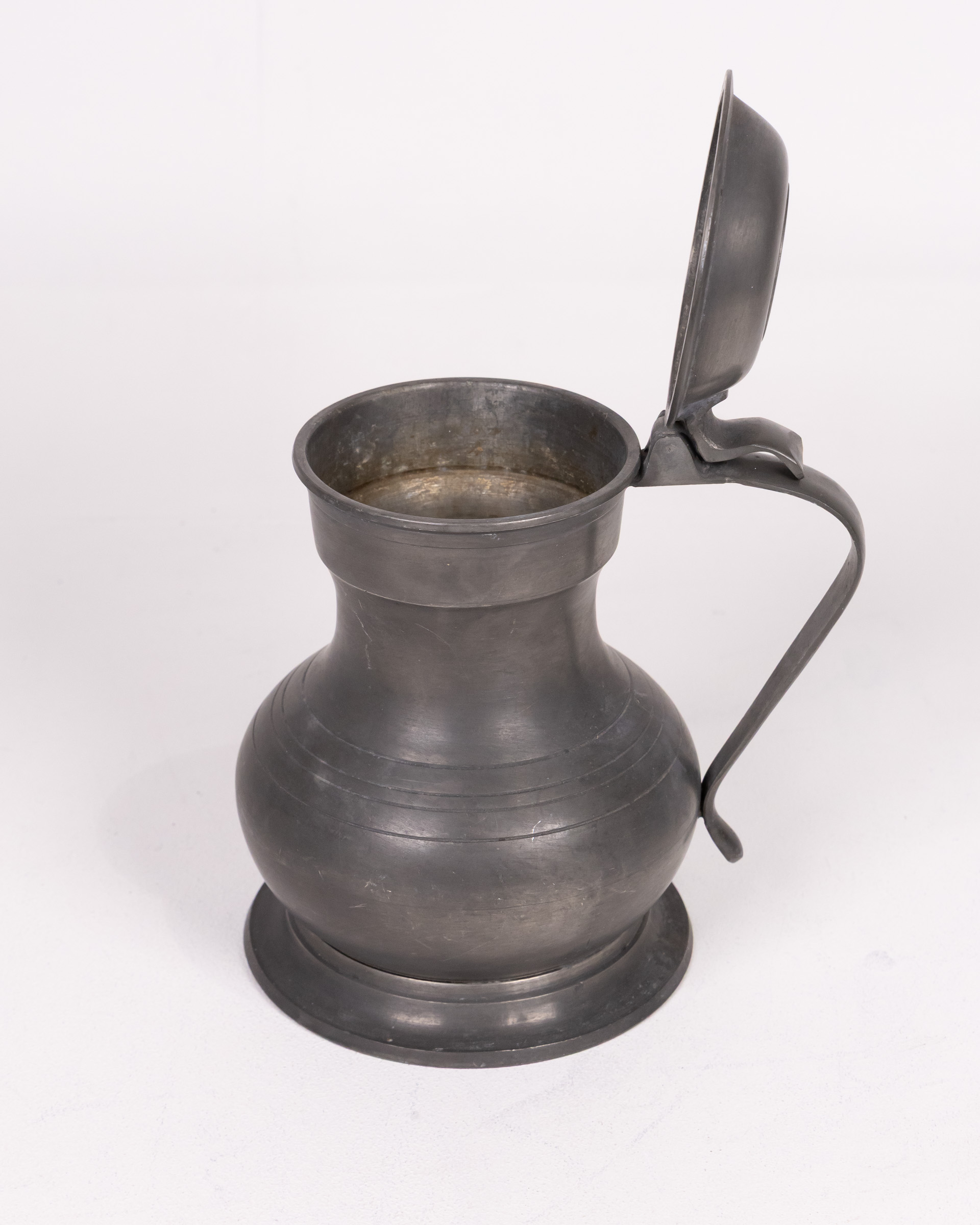 Vintage English Pewter Lidded Tankard - On The Square Emporium