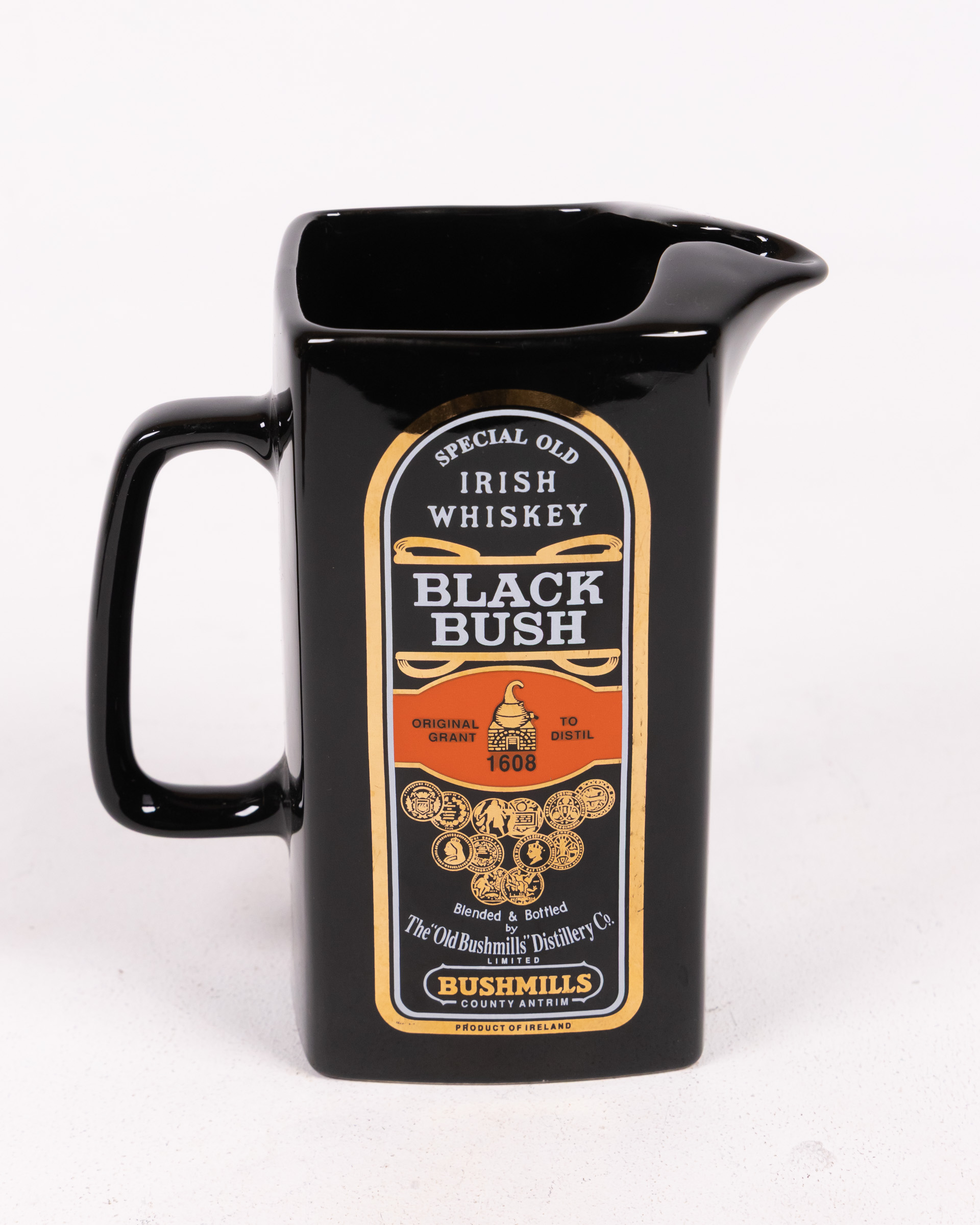 Black Bush Irish Whiskey Ceramic Water Jug - On The Square Emporium