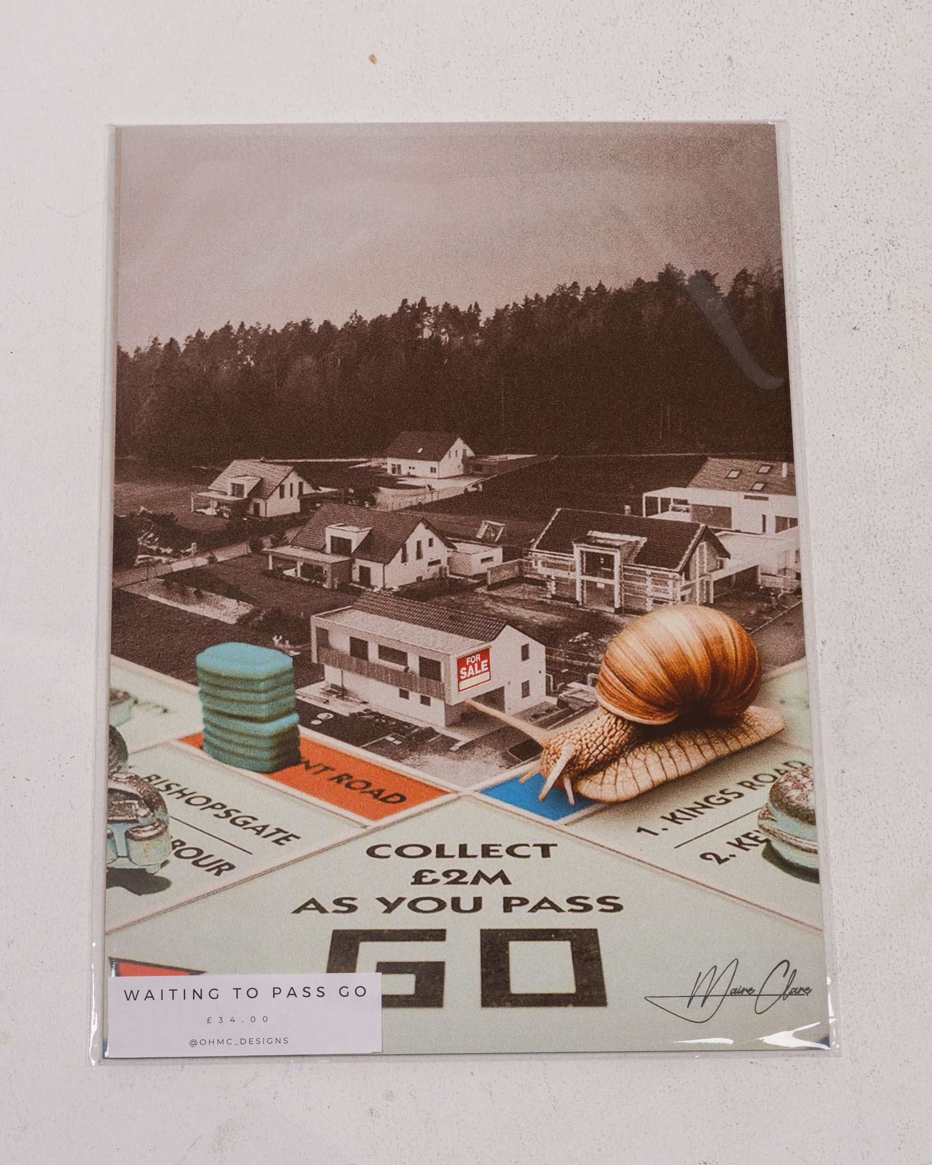 Waiting to Pass Go - A4 Print by OhMC! Design - On The Square Emporium