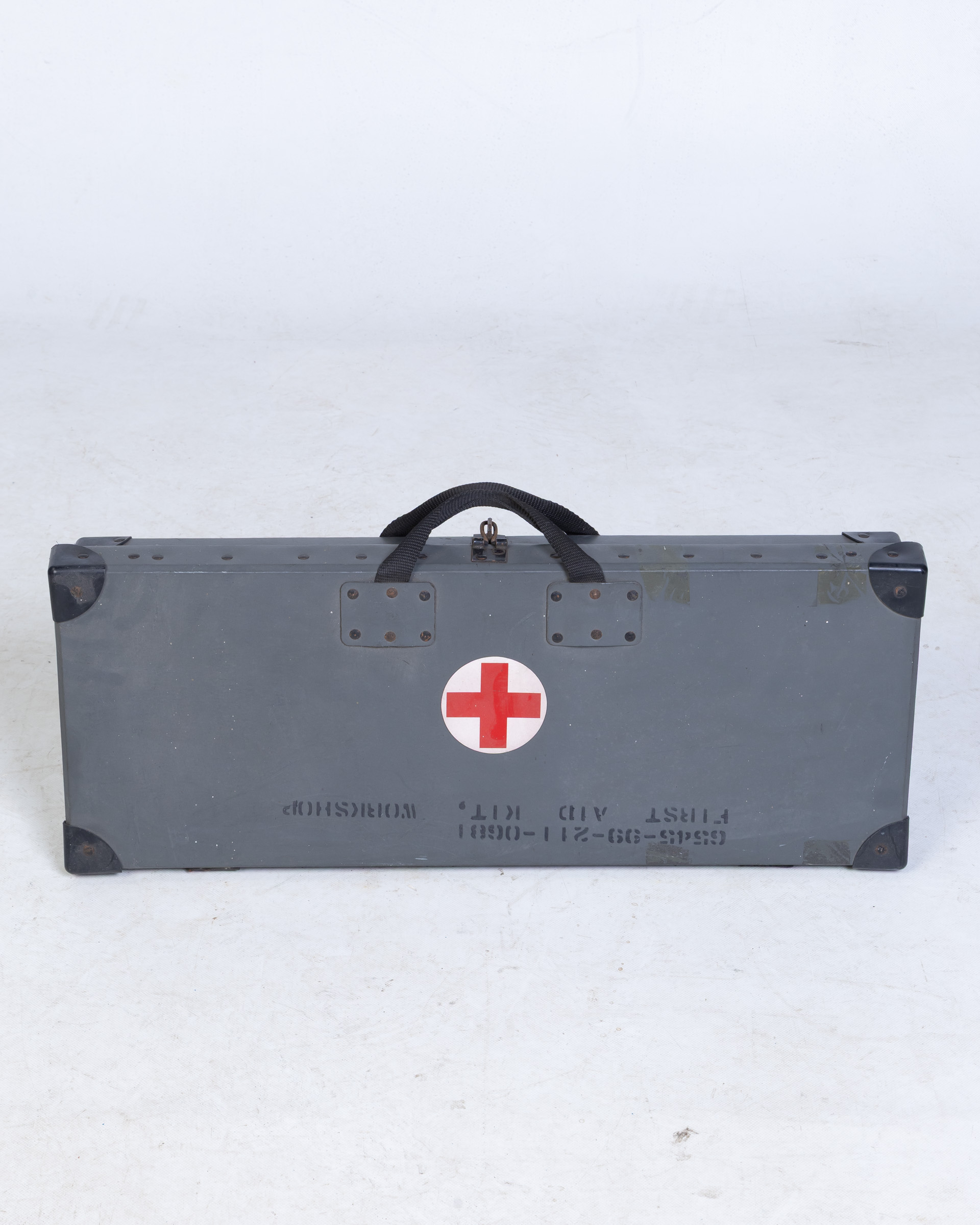 Vintage Military First Aid Kit in Grey Box - On The Square Emporium