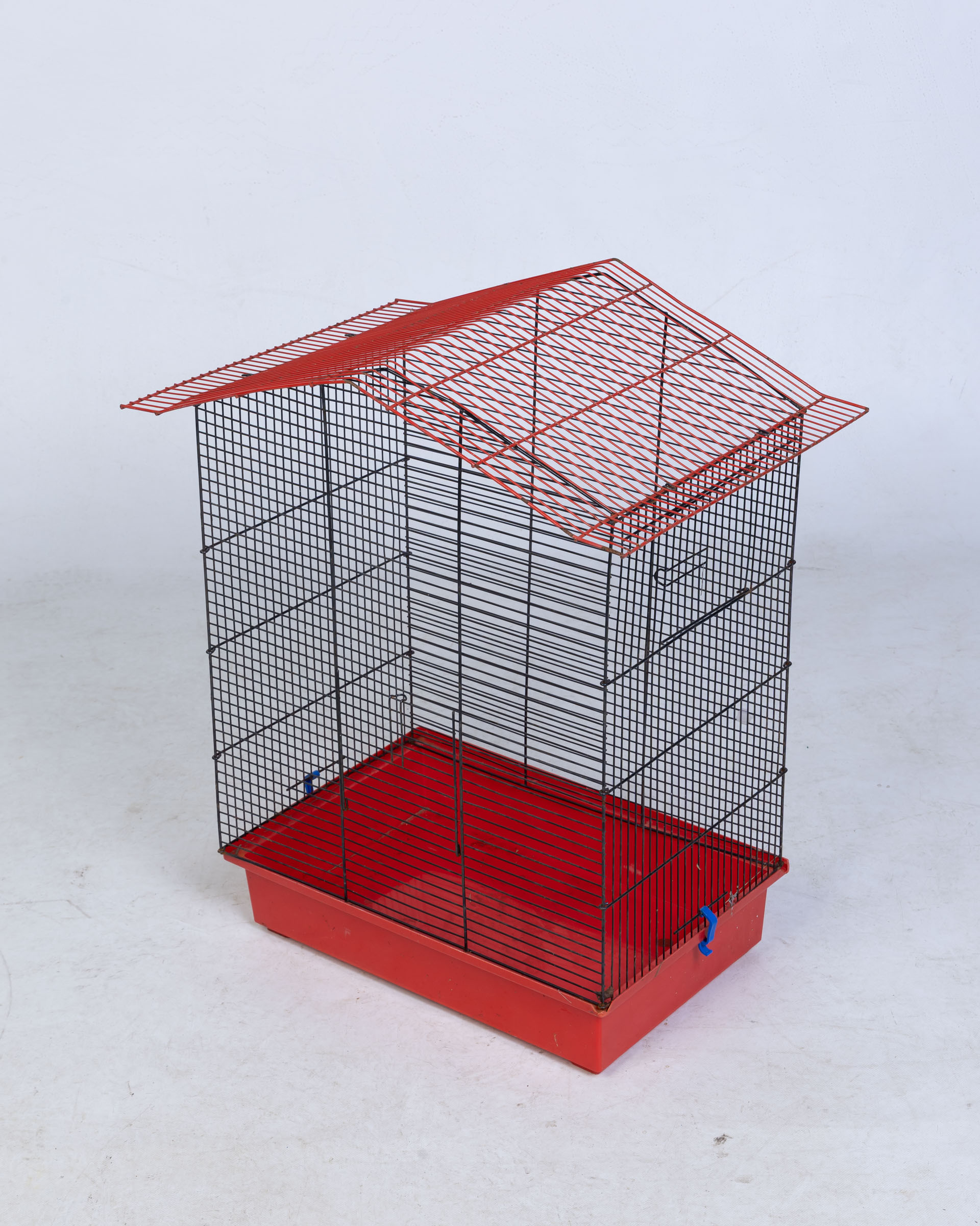 Vintage Style Red and Black Metal Wire Bird Cage - On The Square Emporium