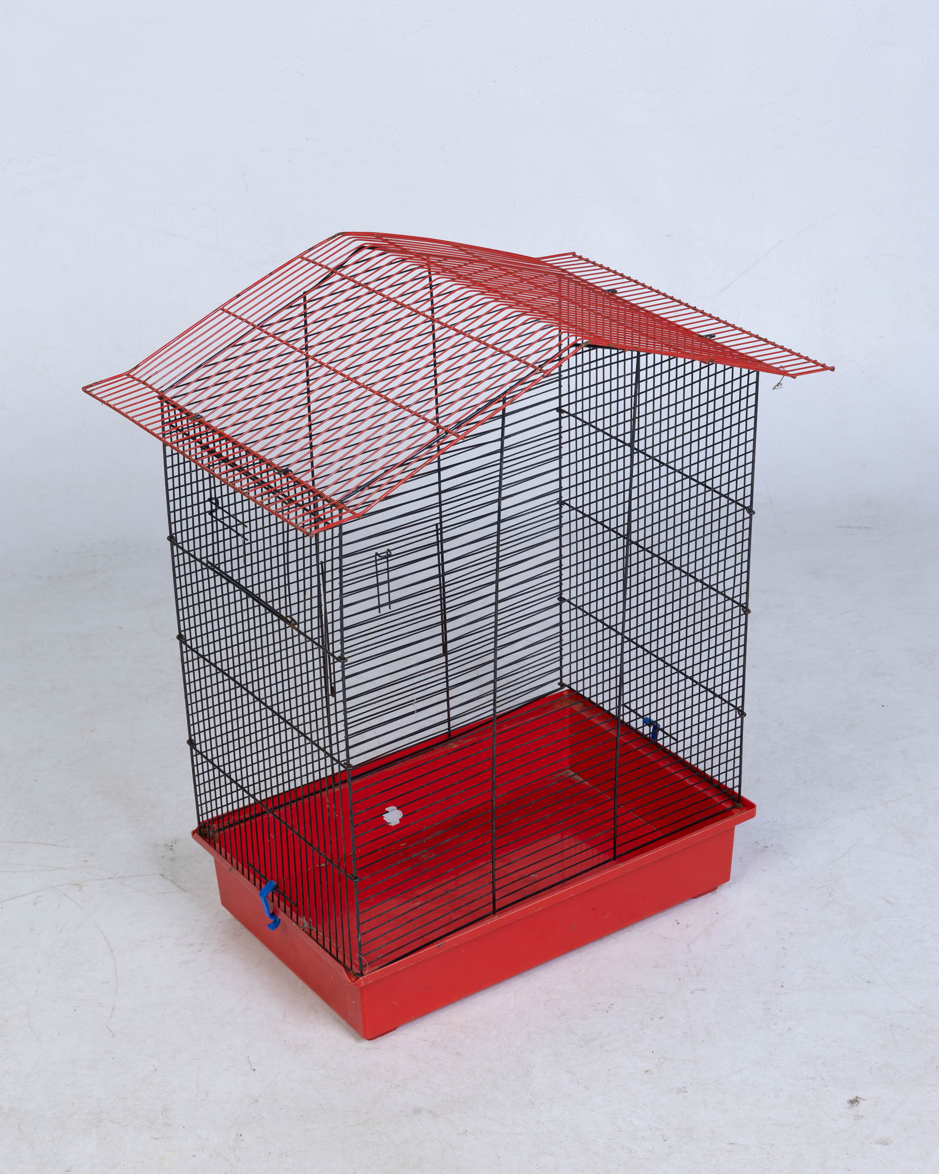 Vintage Style Red and Black Metal Wire Bird Cage - On The Square Emporium