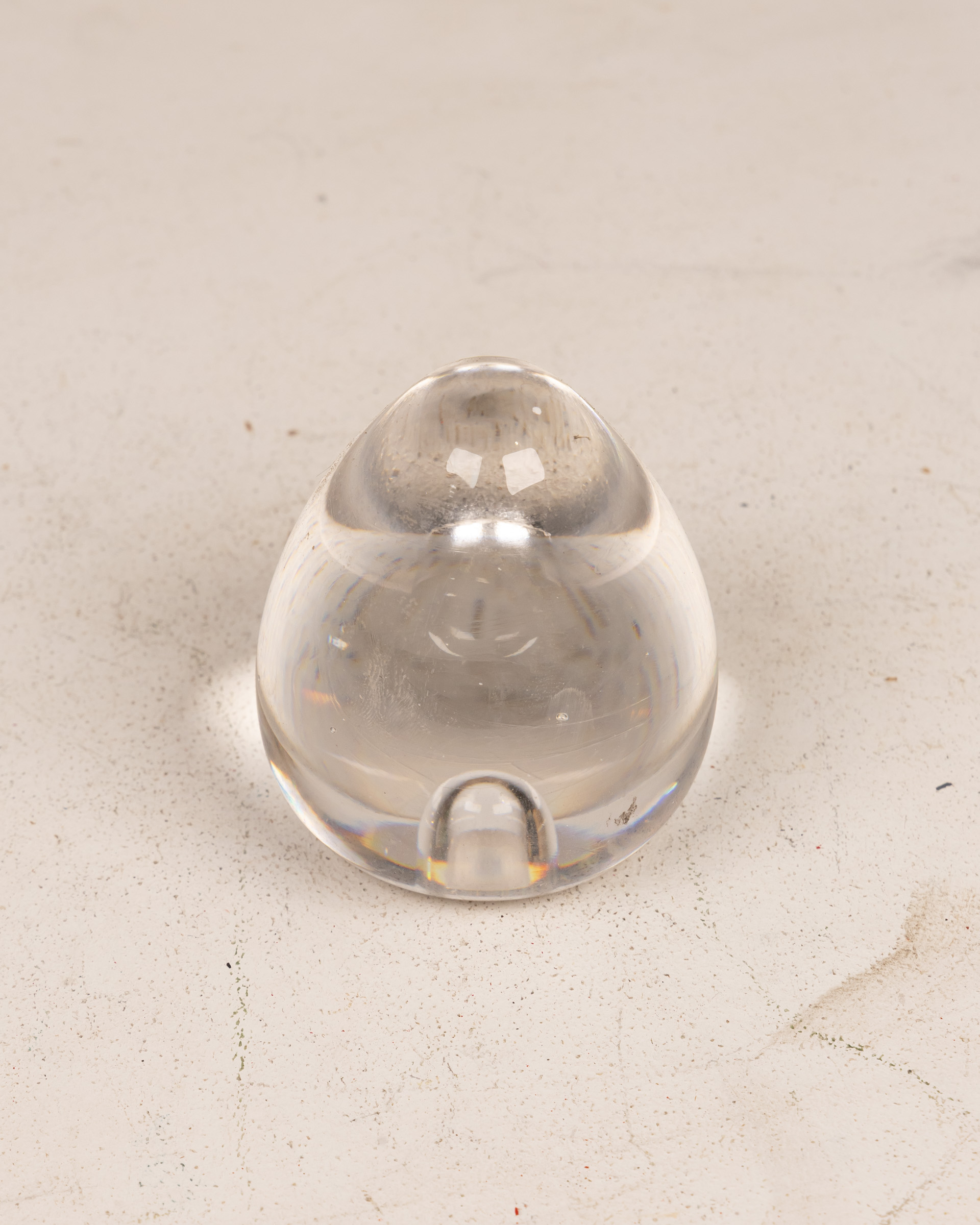 Clear Glass Egg Shaped Paperweight - On The Square Emporium