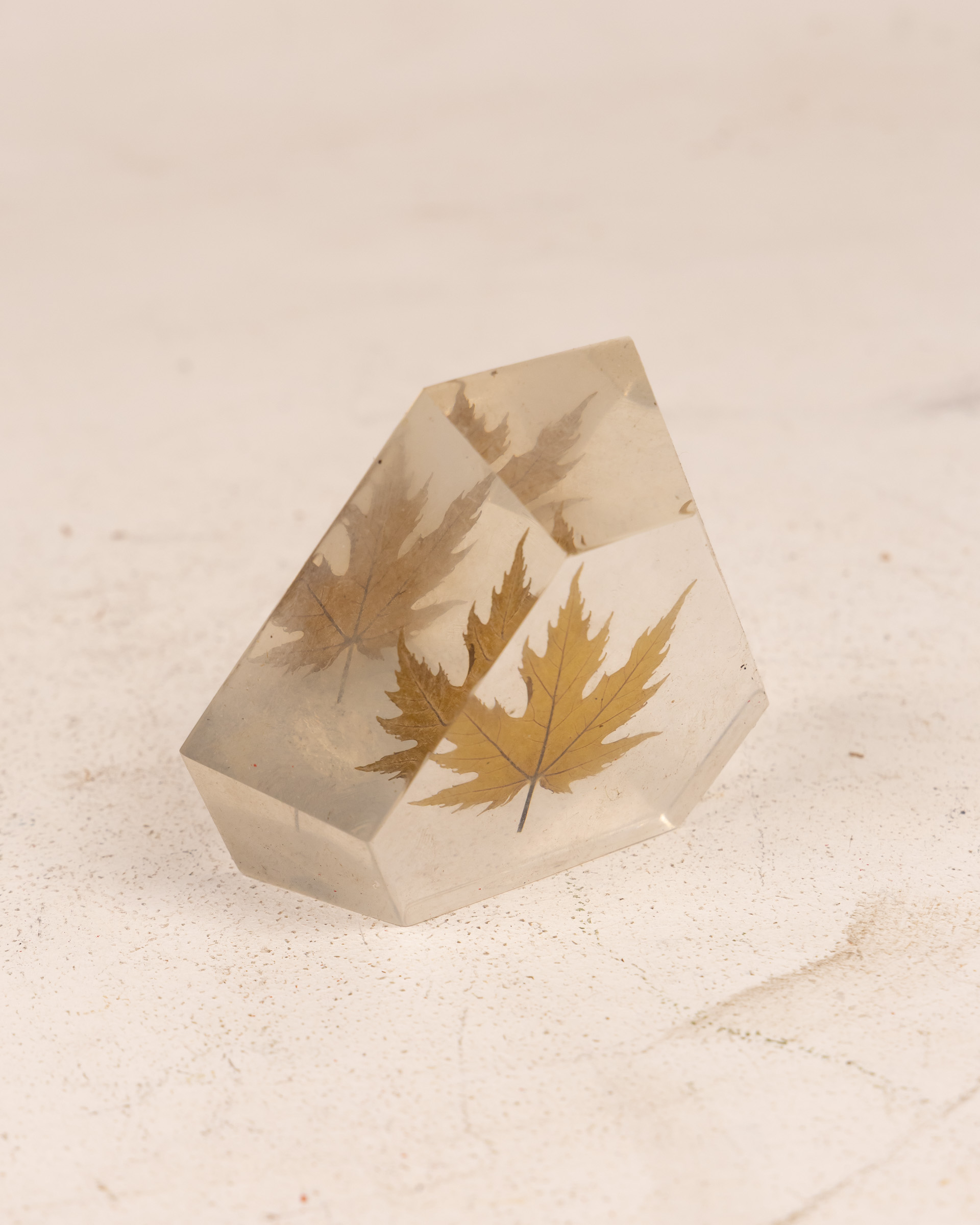 Resin Maple Leaf Hexagon Paperweight - On The Square Emporium
